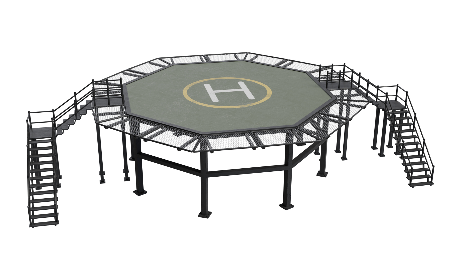 Octagonal Heliport 3D Model - TurboSquid 2395336