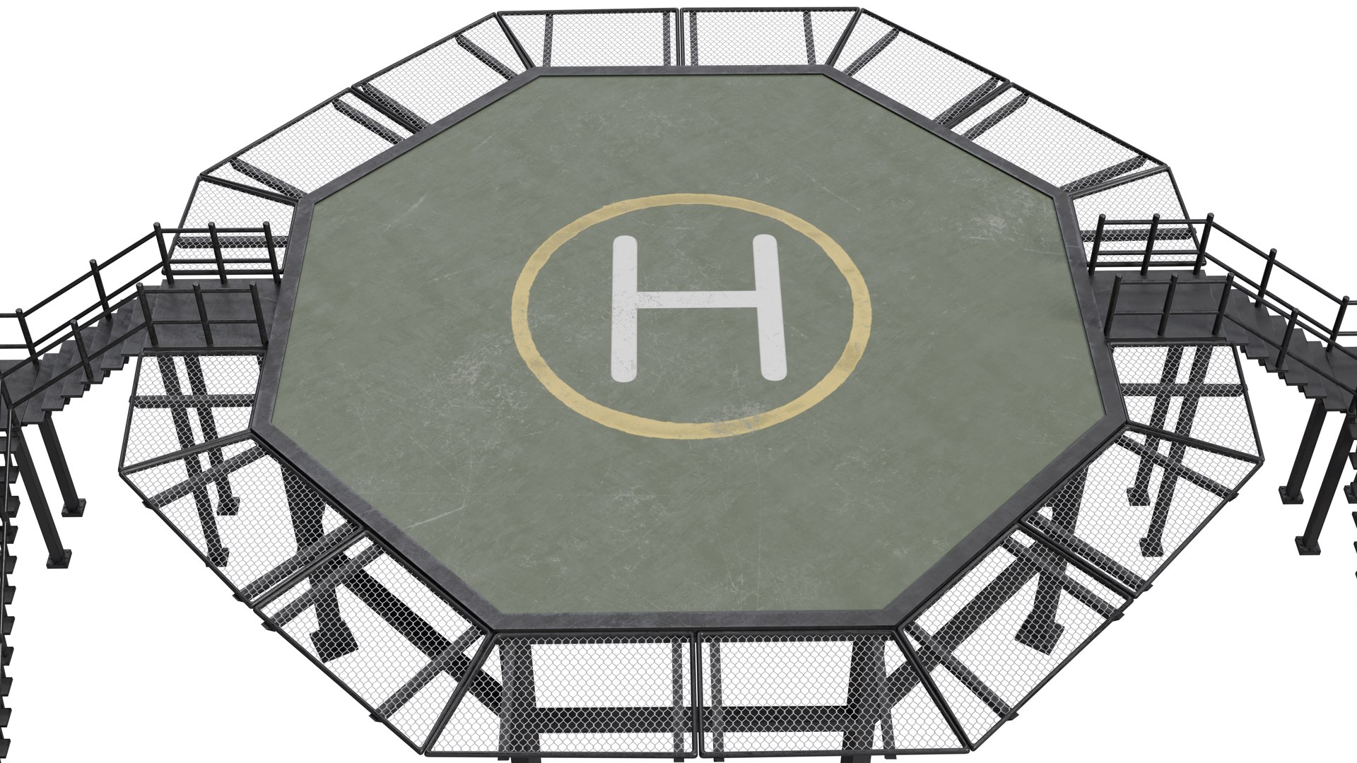 Octagonal Heliport 3D Model - TurboSquid 2395336