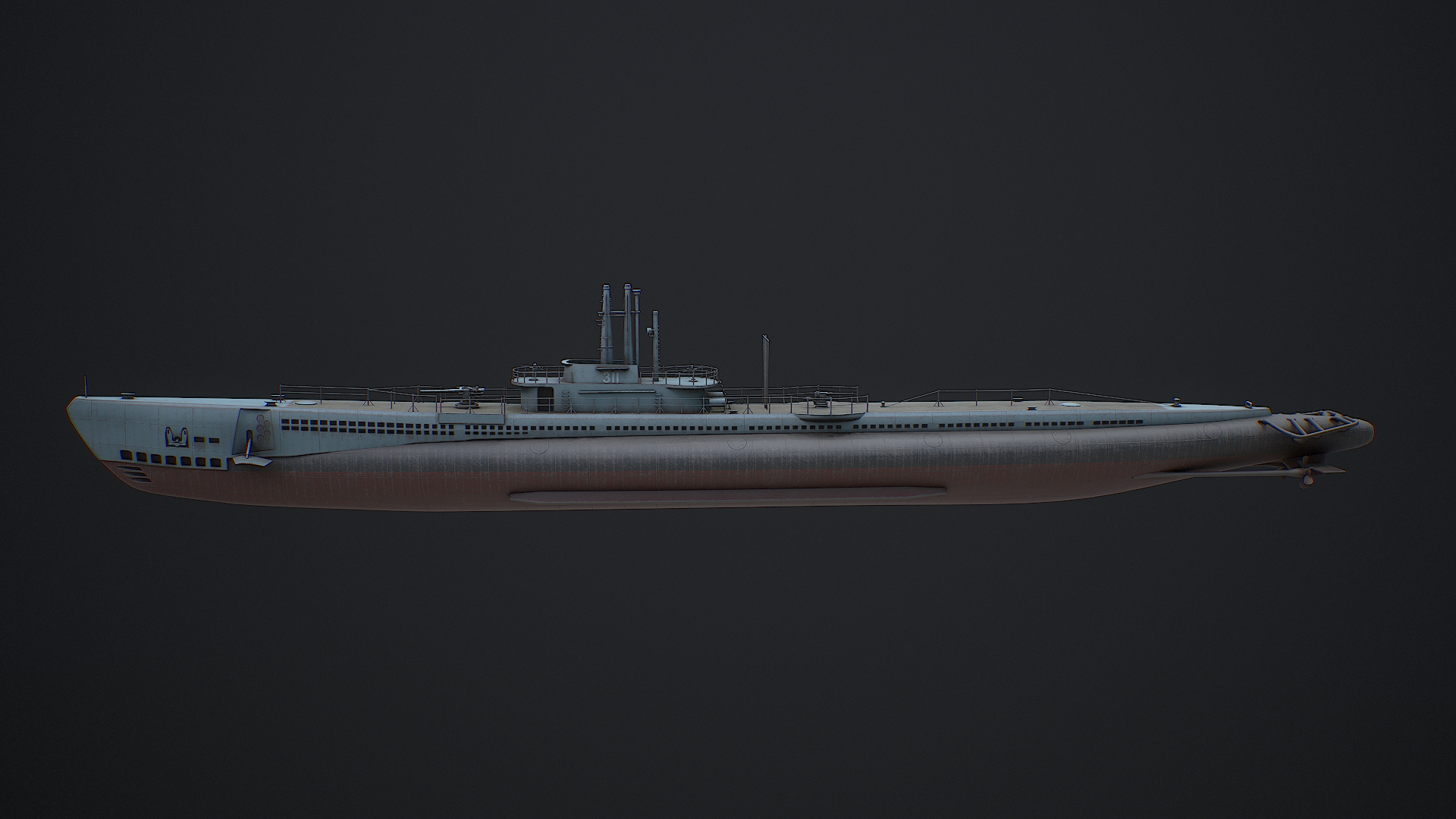 3D USS Archerfish Submarine PBR Model - TurboSquid 2419708