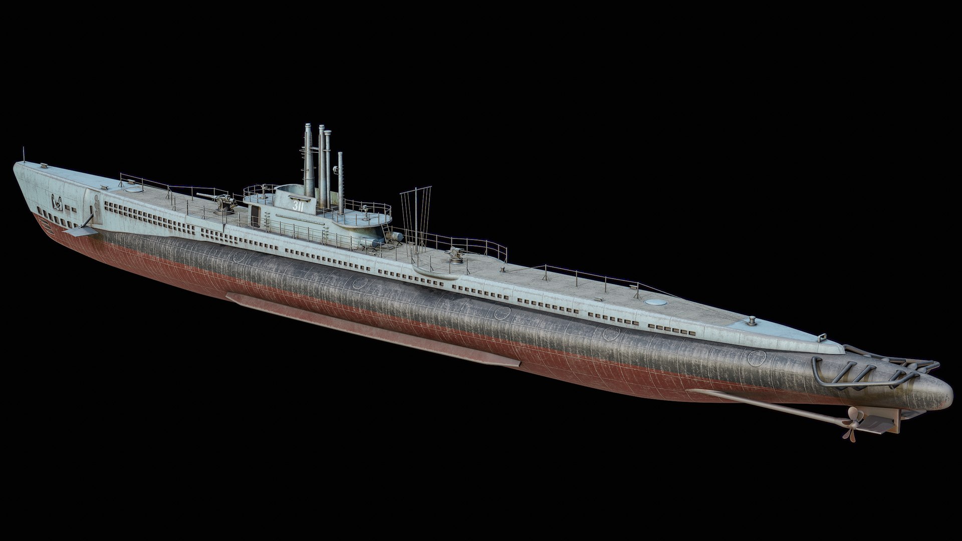 3D USS Archerfish Submarine PBR Model - TurboSquid 2419708