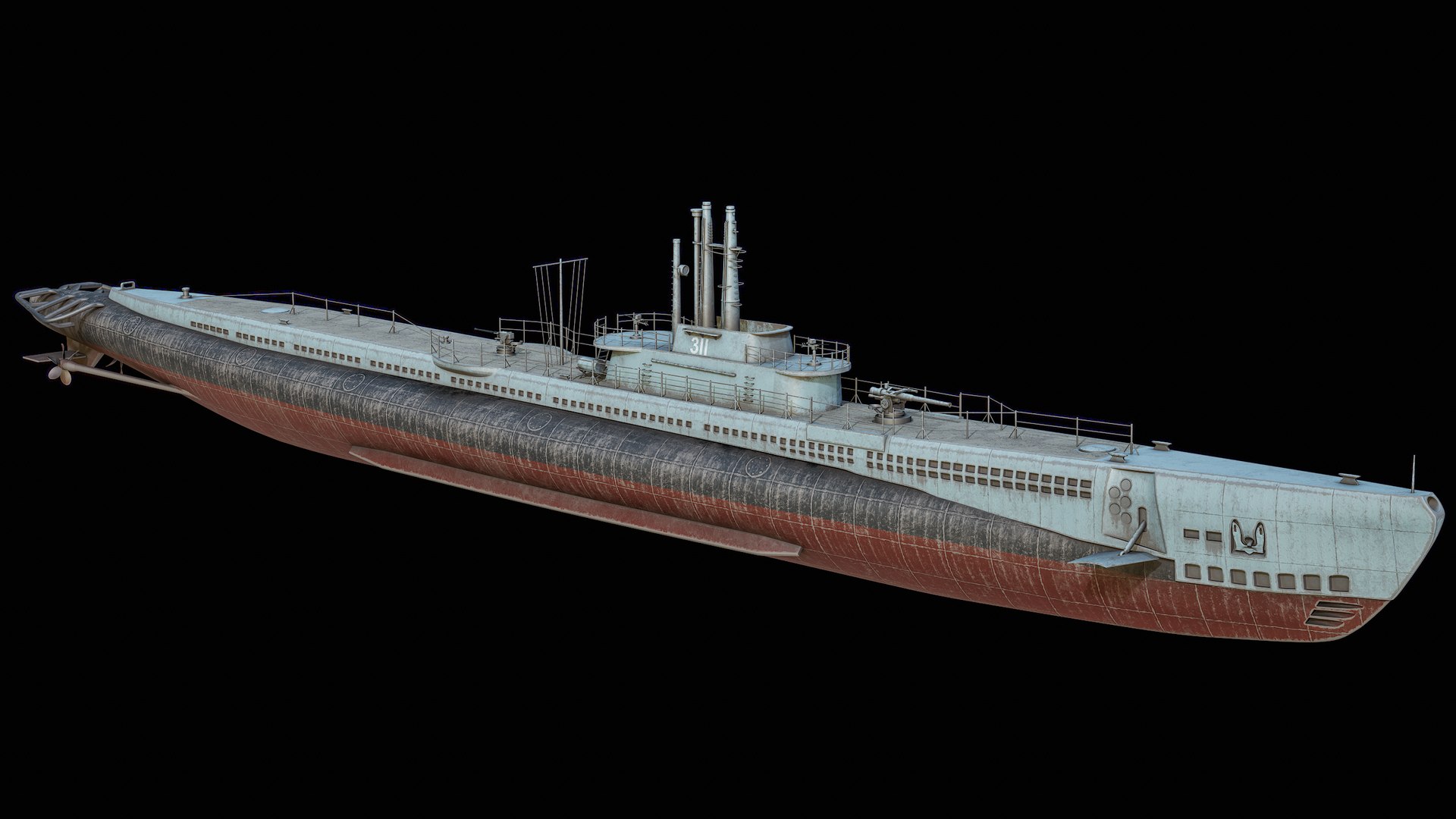 3D USS Archerfish Submarine PBR Model - TurboSquid 2419708