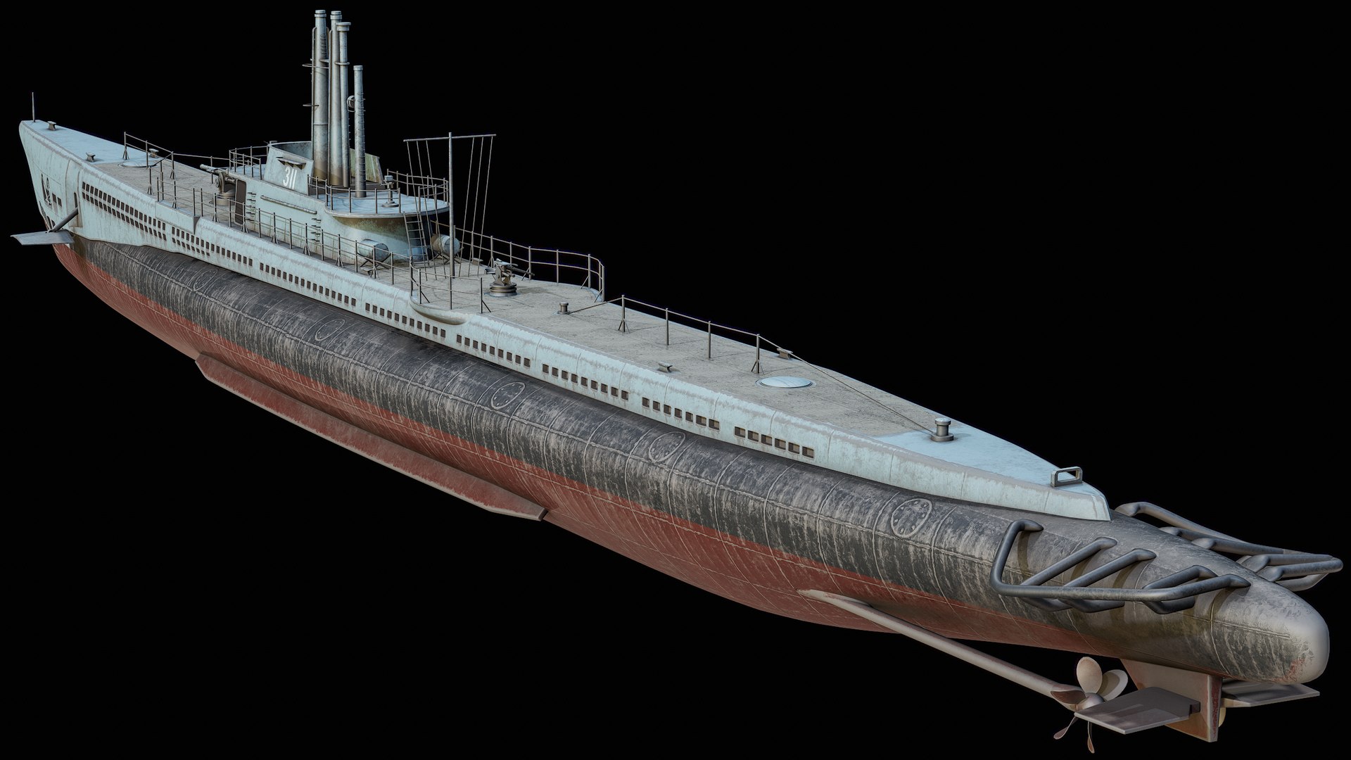 3D USS Archerfish Submarine PBR Model - TurboSquid 2419708