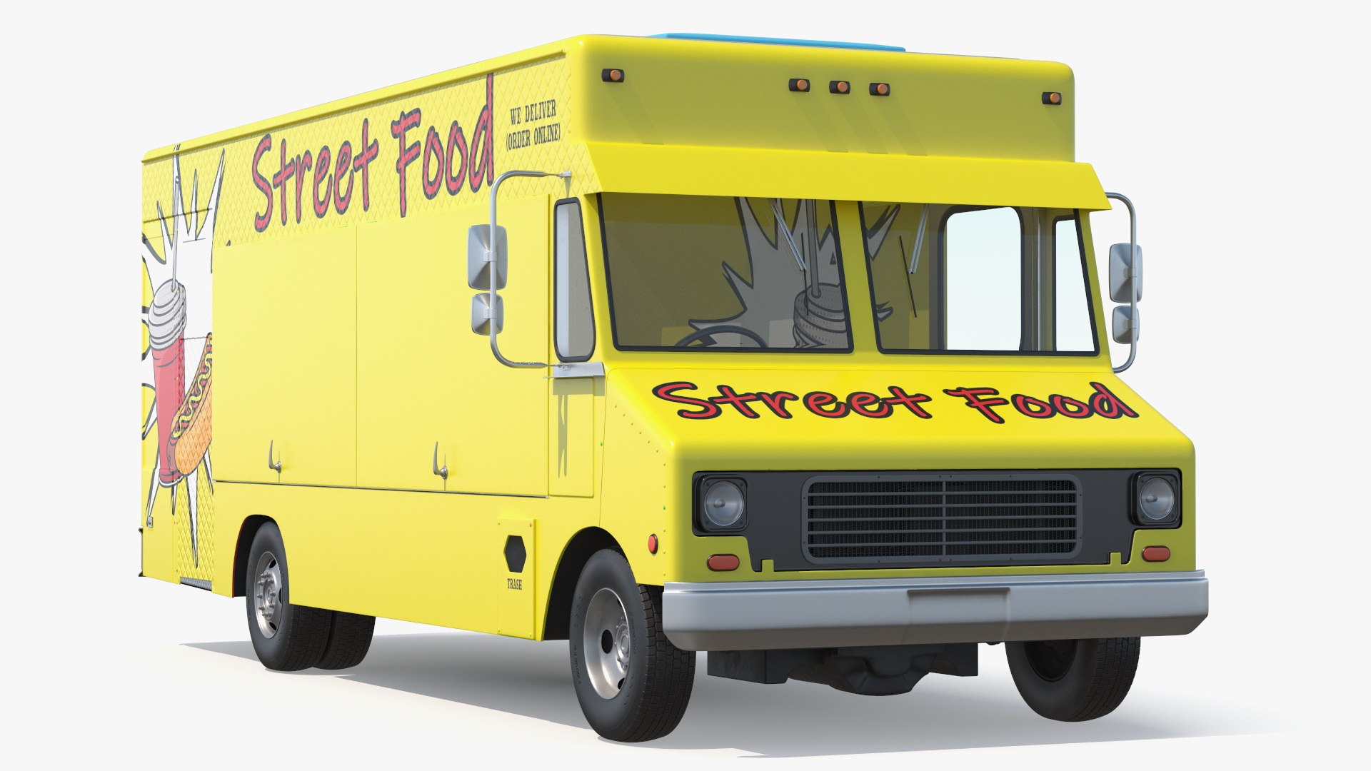 3D Urban Street Food Stand Truck Simplified - TurboSquid 2414275
