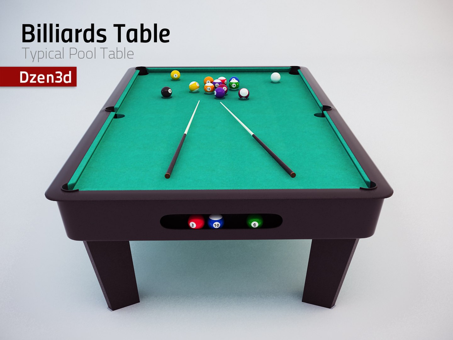 billiards table 3d model