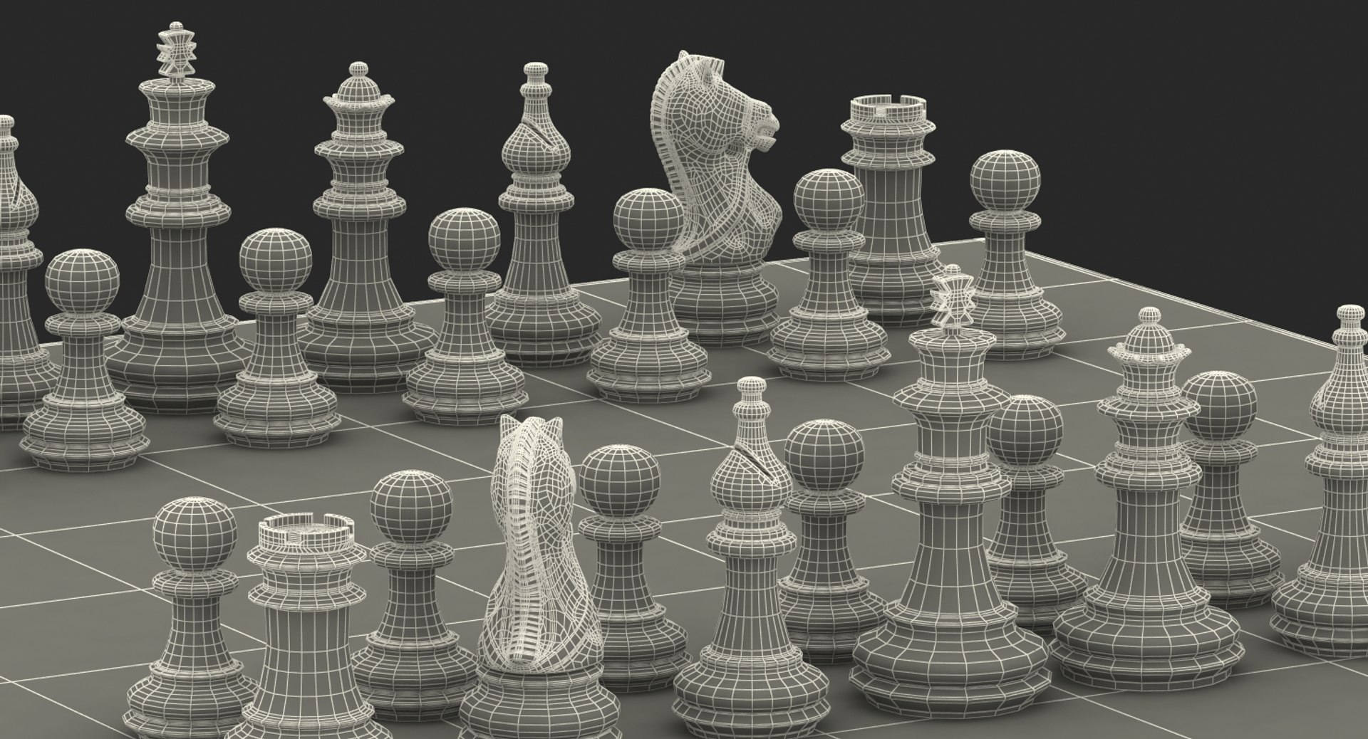 3D wooden chess set - TurboSquid 1344672