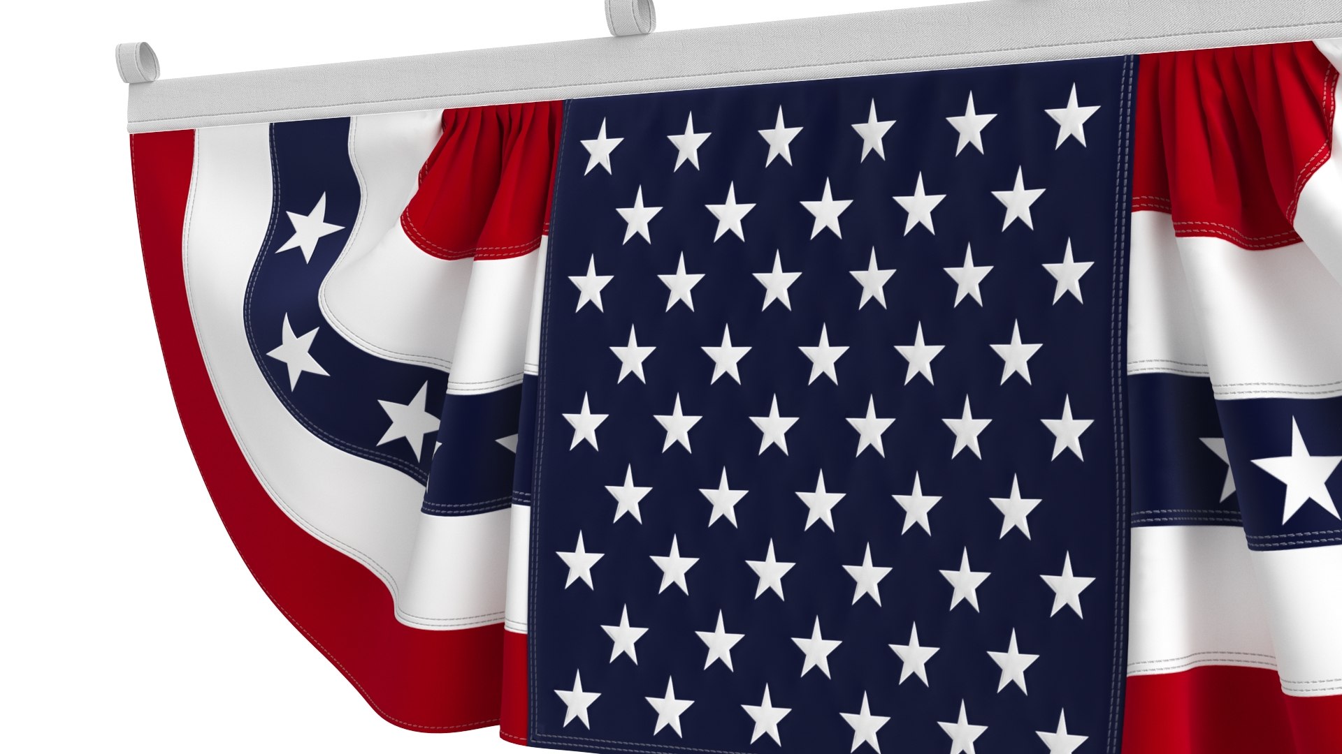 3D American Flag Bunting Banner - TurboSquid 2125908