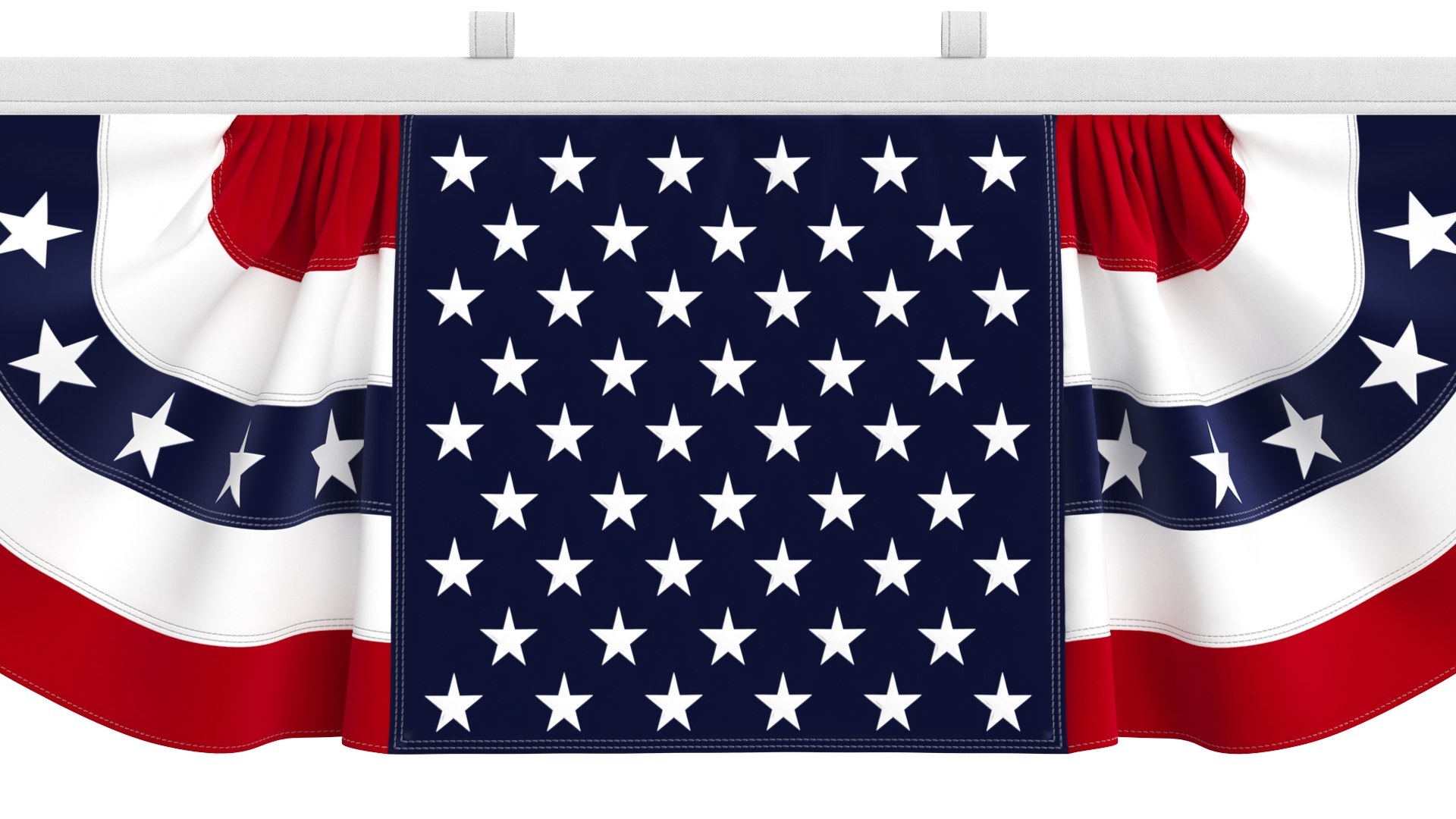 3D American Flag Bunting Banner - TurboSquid 2125908