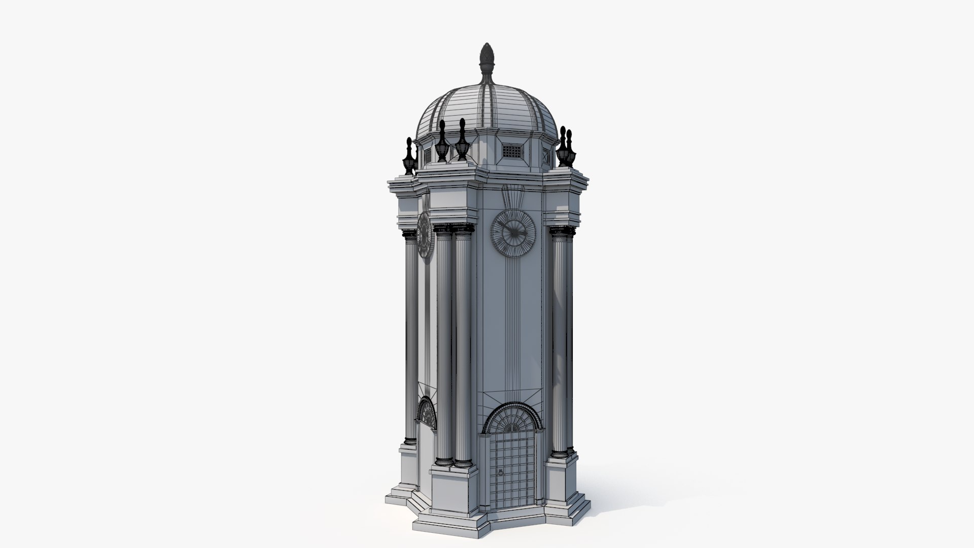 3D Ancient Clock Tower - TurboSquid 2289766