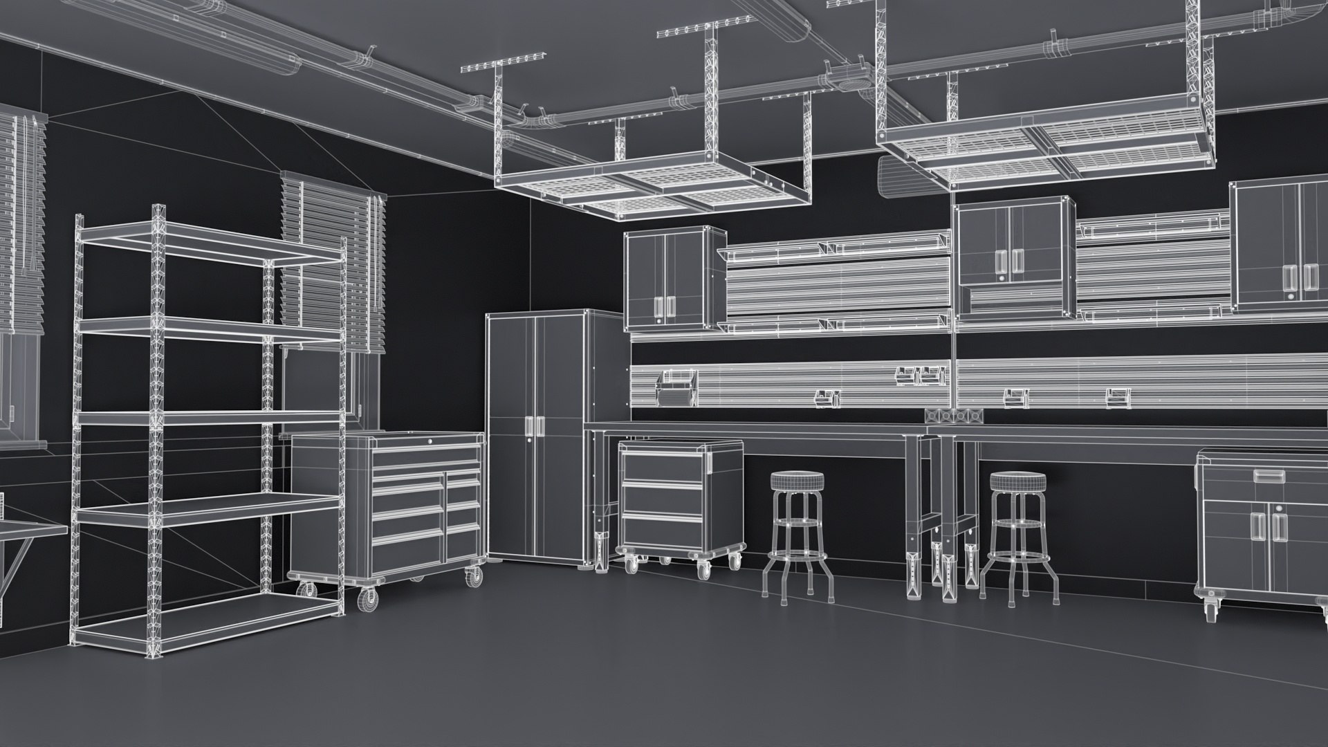 3D Home Garage Interior 1 Vray - TurboSquid 2126949