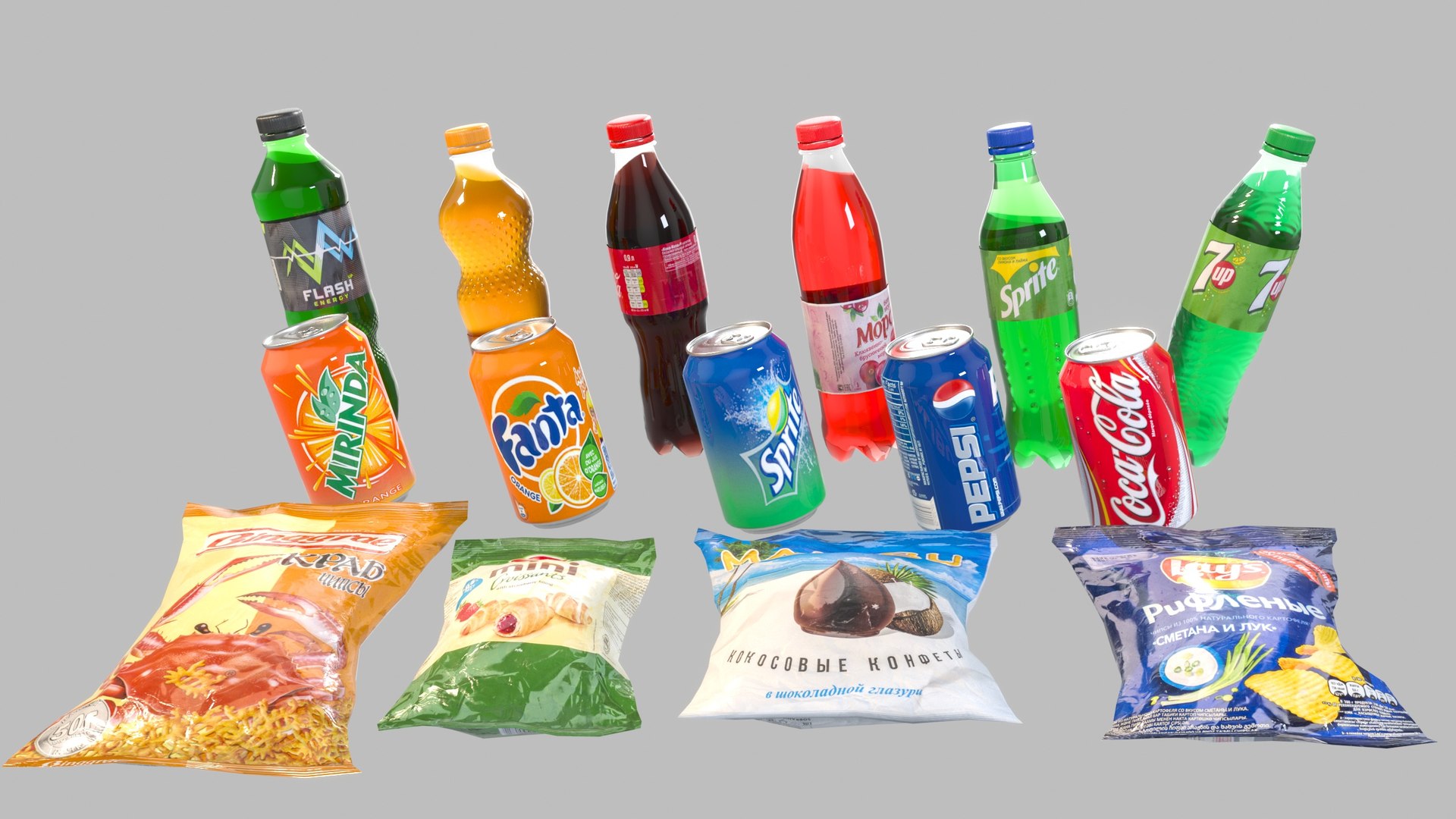 3D snacks chocolate cola - TurboSquid 1668548