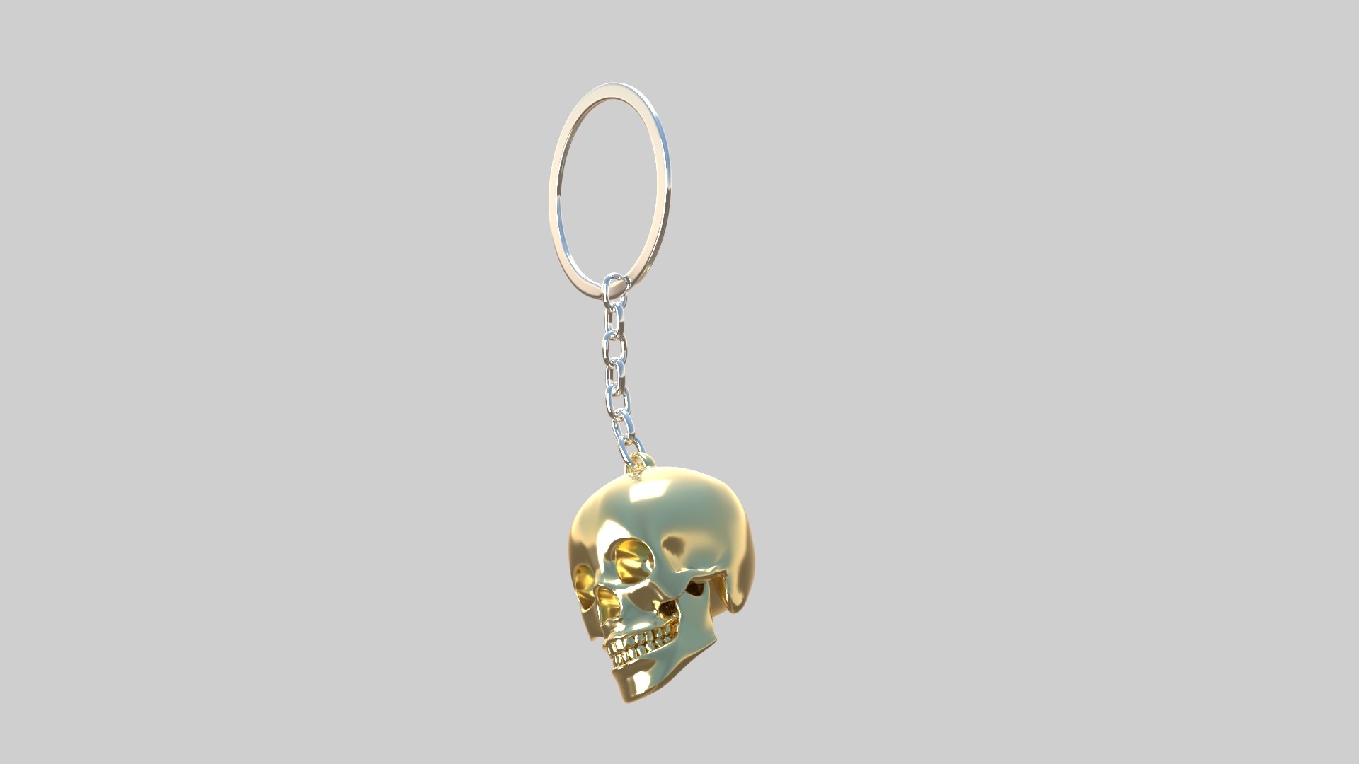 Skull Keychain Gold 3D Model - TurboSquid 2342990