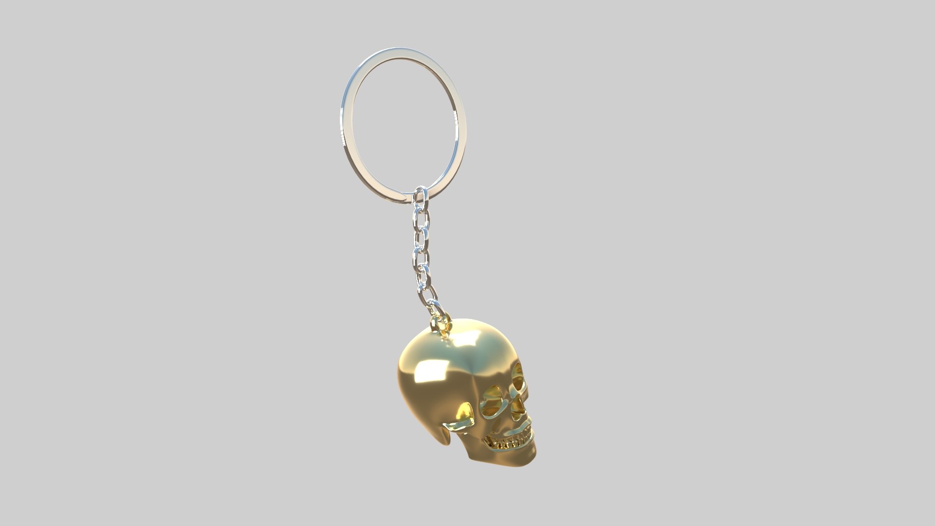 Skull Keychain Gold 3D Model - TurboSquid 2342990