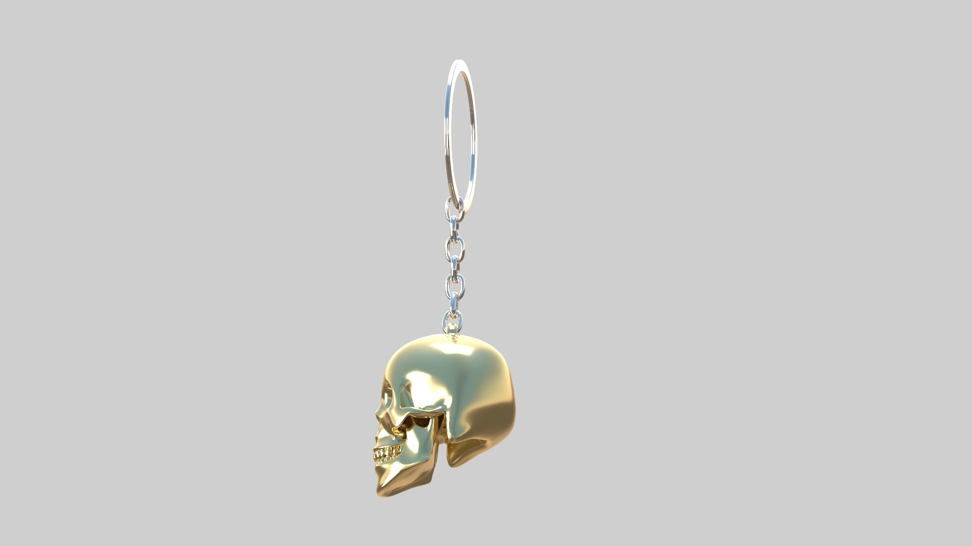 Skull Keychain Gold 3D Model - TurboSquid 2342990