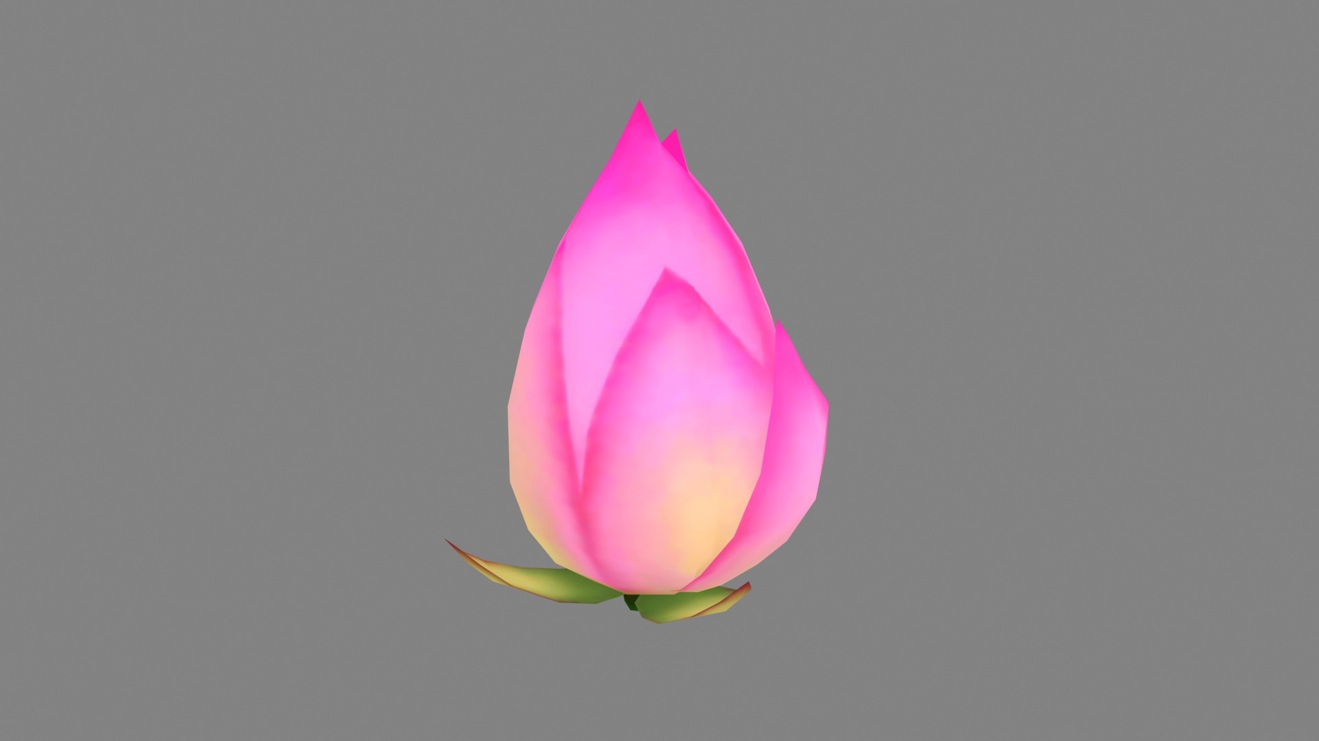 A Purple Lotus Bud - Cartoon Lotus Model - TurboSquid 2255199