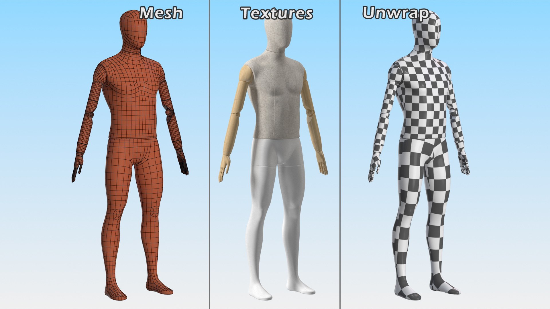 3D Flexible Manikin Rigged for Maya - TurboSquid 1859740