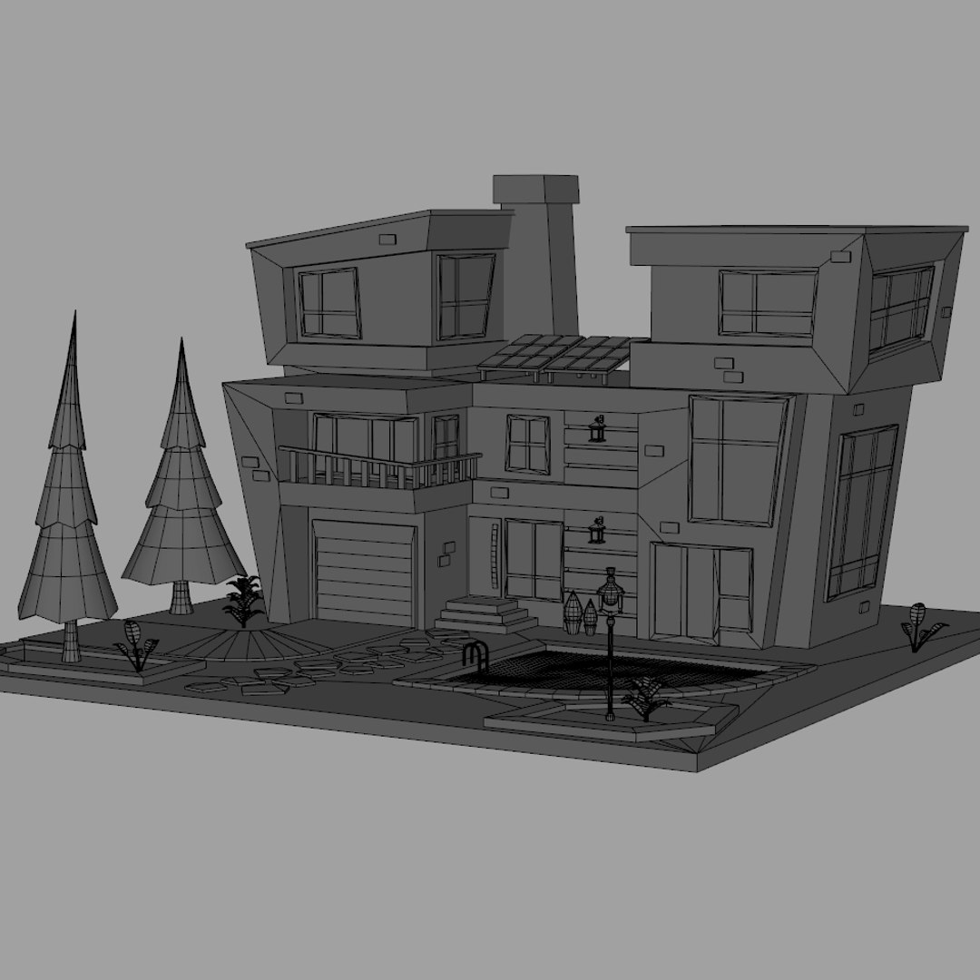 Cartoon Modern House 05 3D Model - TurboSquid 1896248