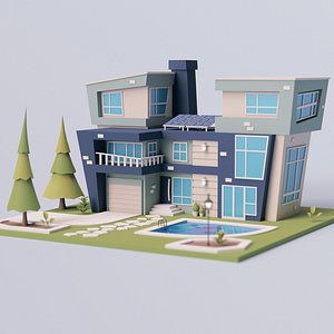 Cartoon Modern House 04 3D Model - TurboSquid 1893227