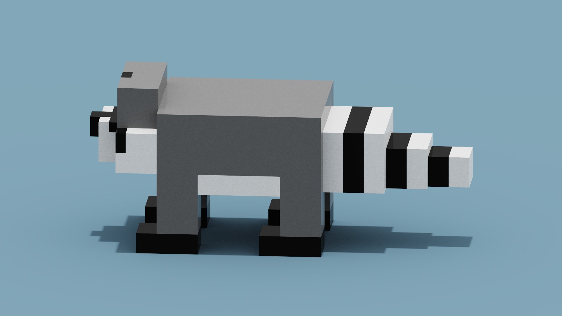 3D Voxel Raccoon Model - TurboSquid 1955609