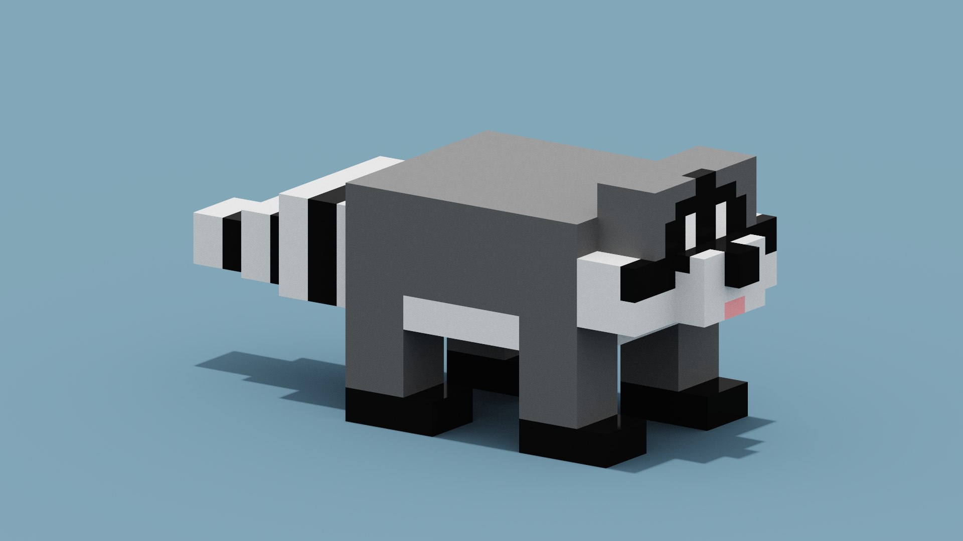 3D Voxel Raccoon Model - TurboSquid 1955609