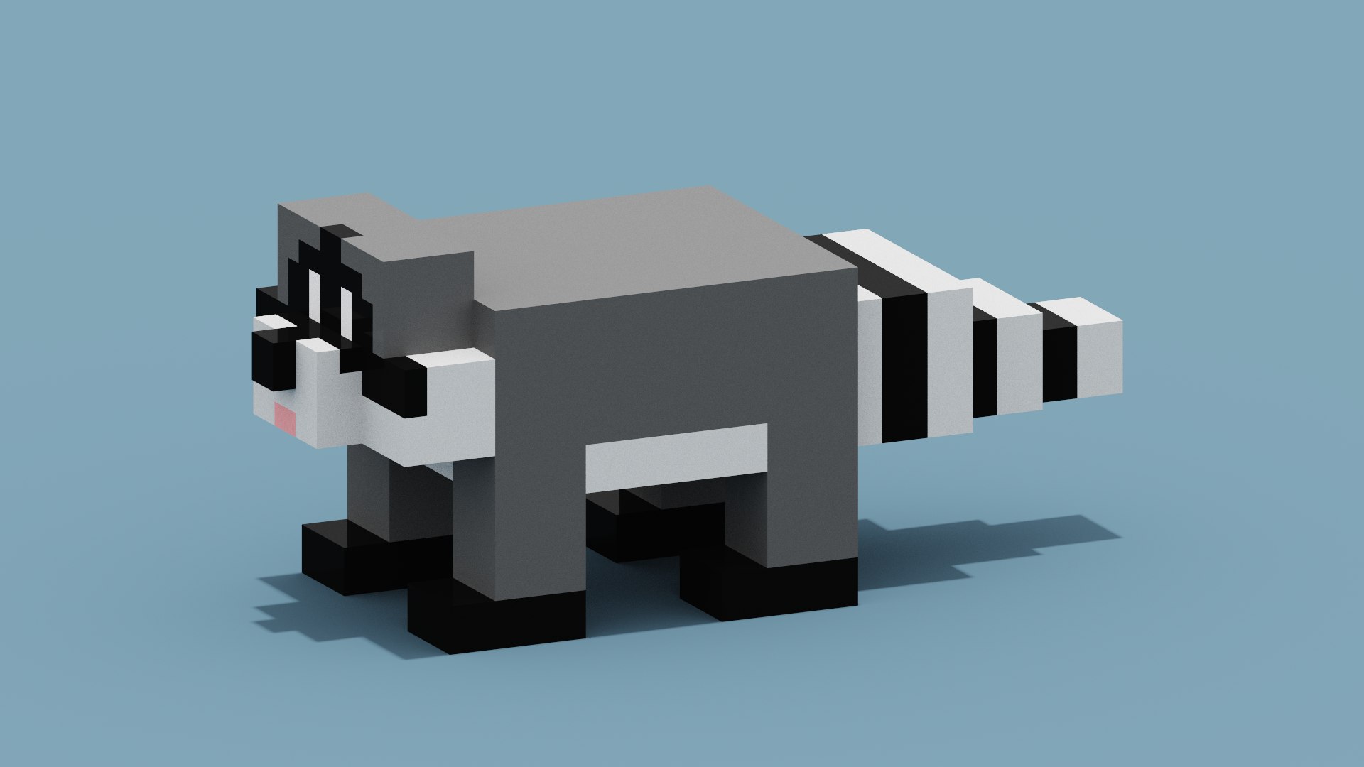 3D Voxel Raccoon Model - TurboSquid 1955609