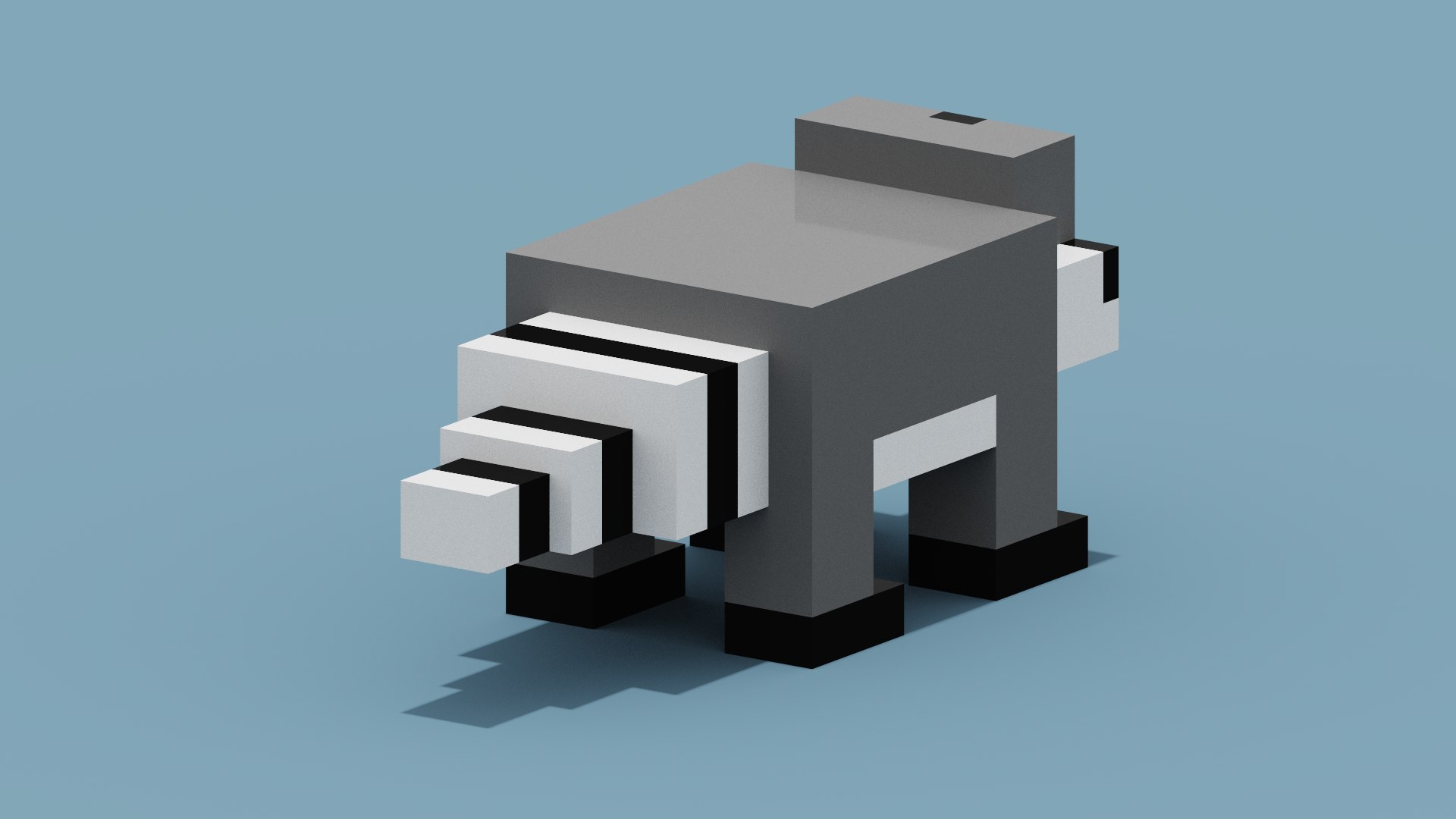 3D Voxel Raccoon Model - TurboSquid 1955609