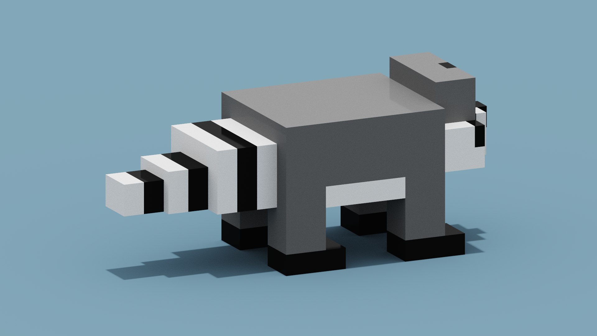 3D Voxel Raccoon Model - TurboSquid 1955609