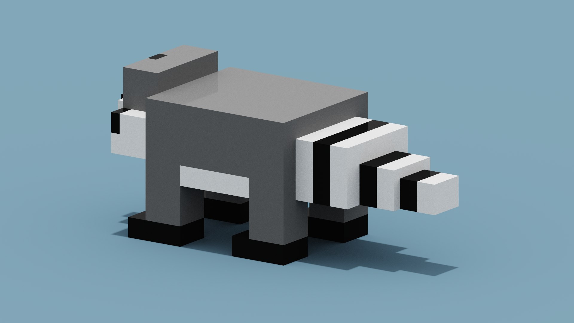 3D Voxel Raccoon Model - TurboSquid 1955609