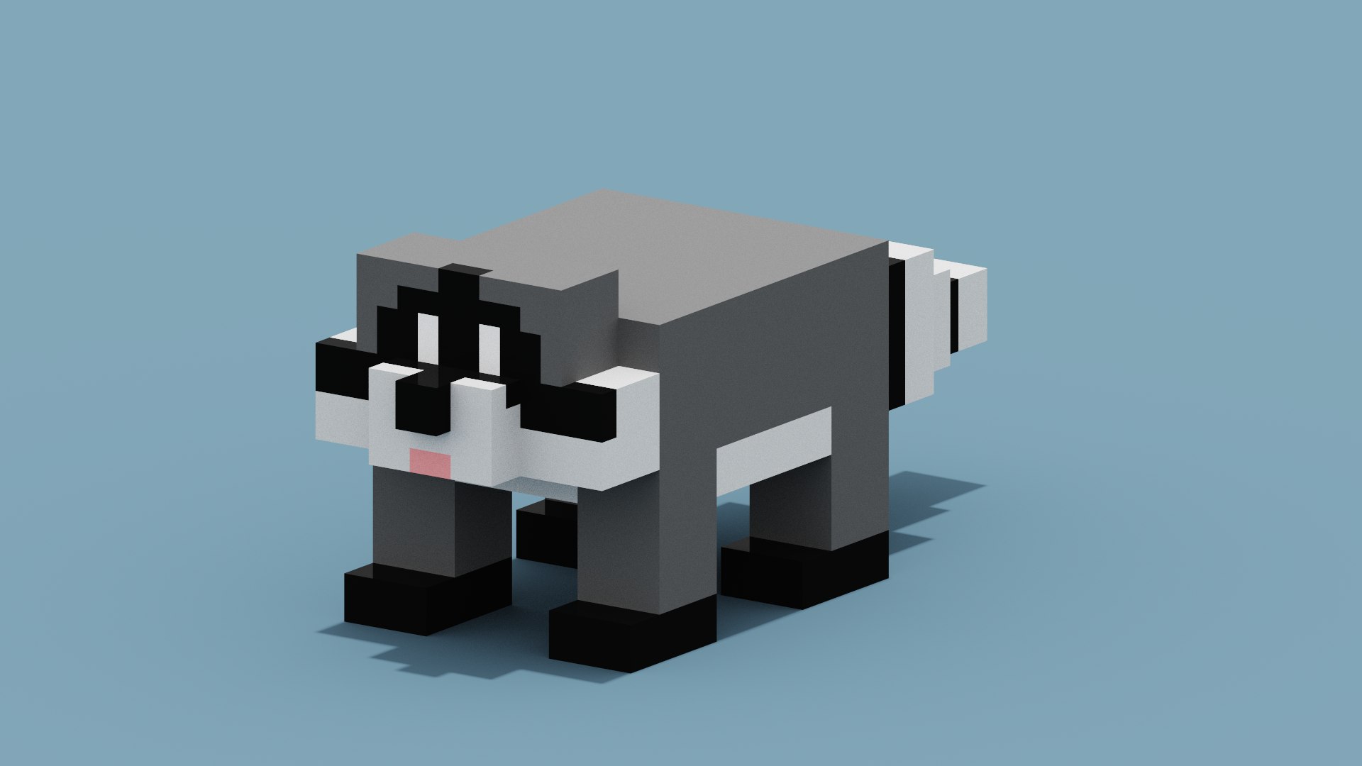 3D Voxel Raccoon Model - TurboSquid 1955609