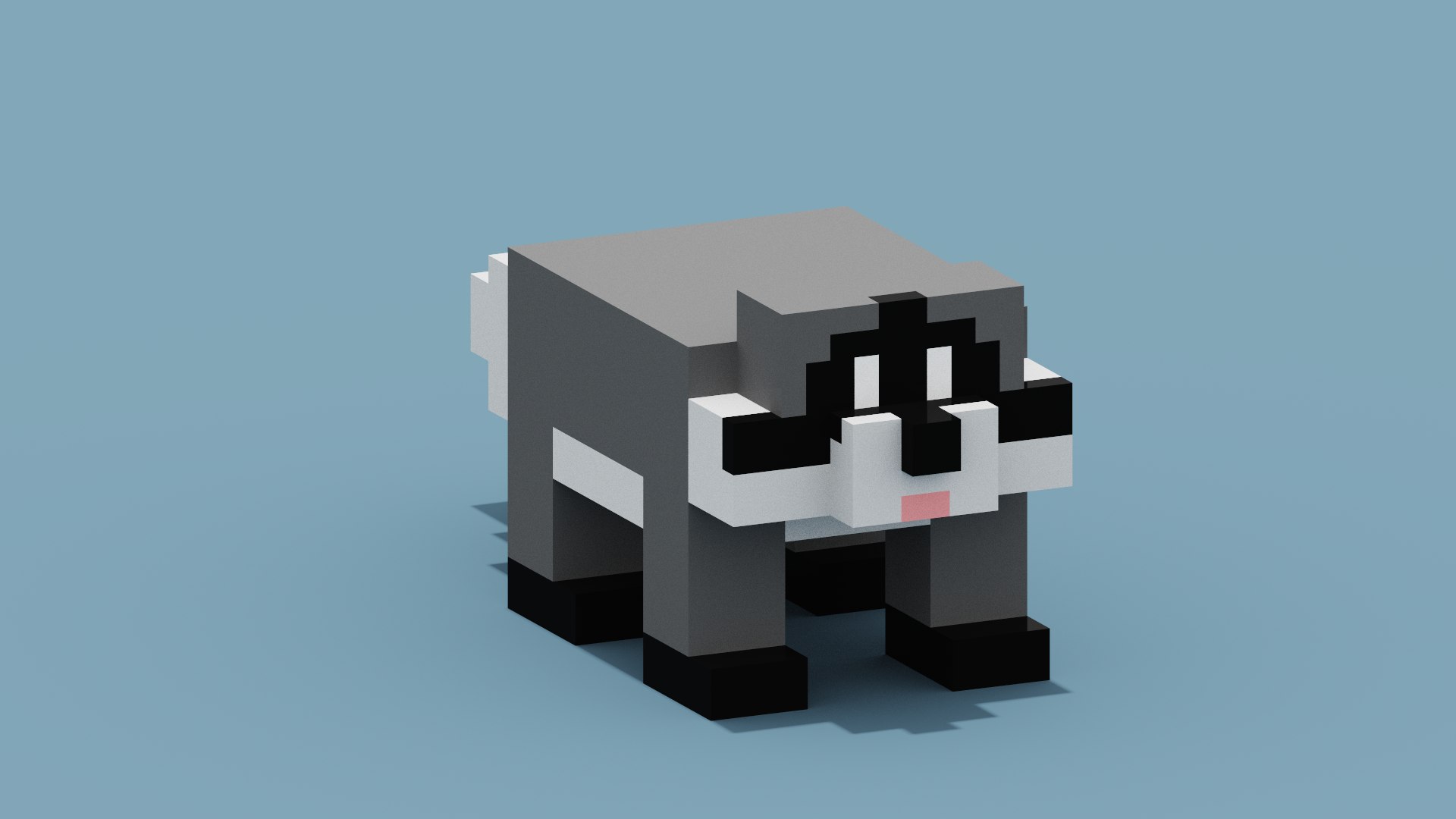 3D Voxel Raccoon Model - TurboSquid 1955609