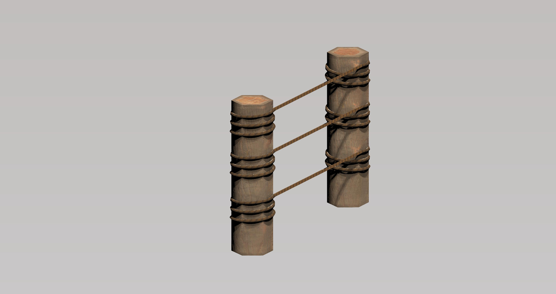 Rope Wooden Fence 3D - TurboSquid 2104237
