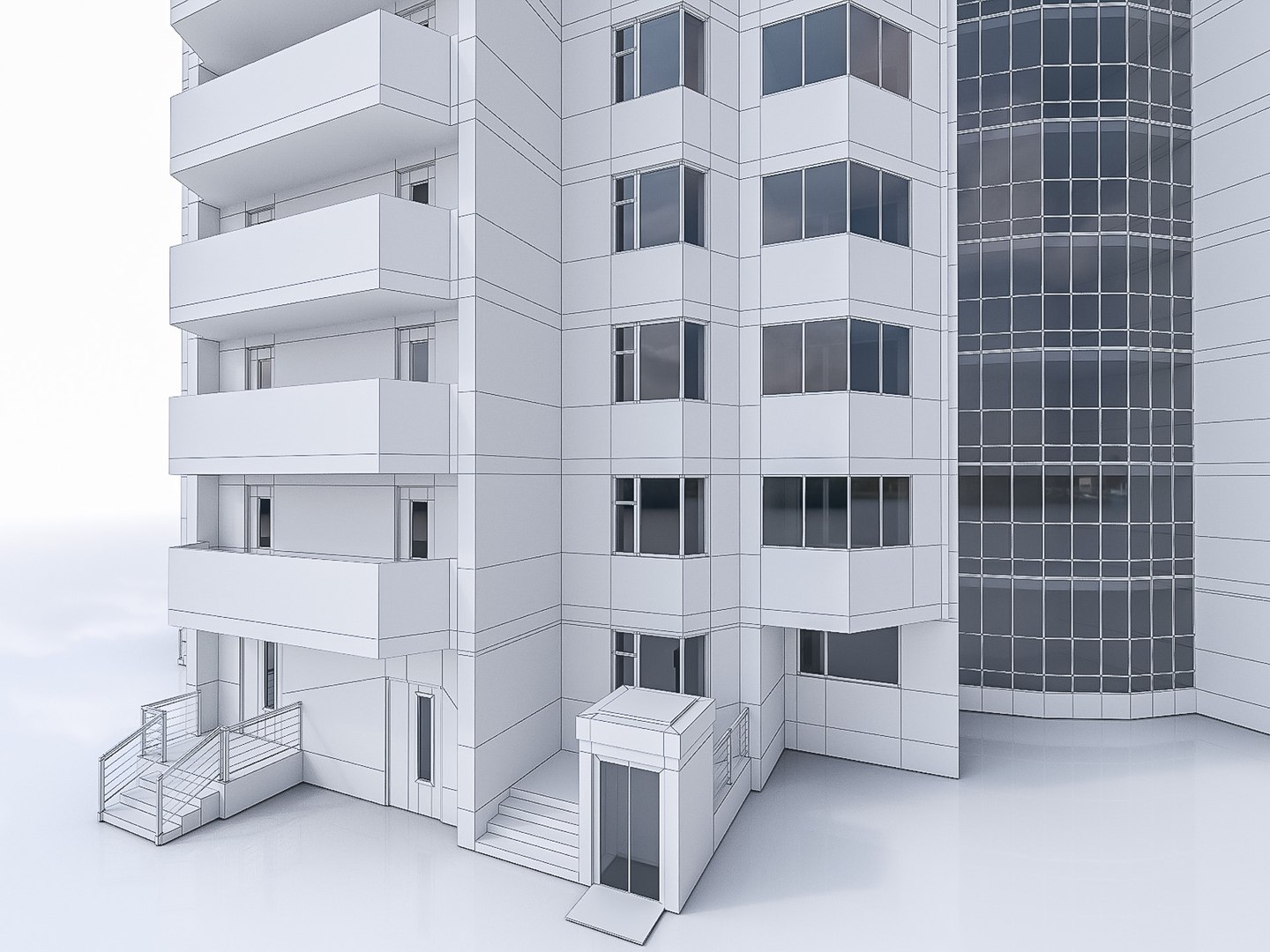 3D model High-rise Residential Apartment Buildings - TurboSquid 1751201