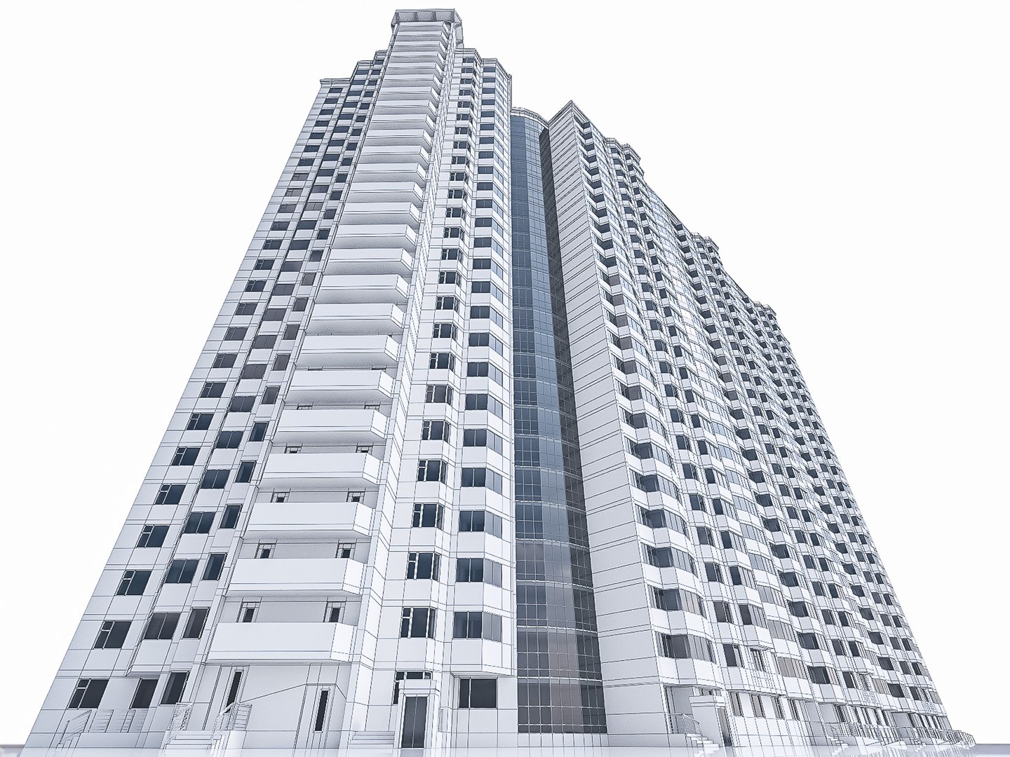 3D model High-rise Residential Apartment Buildings - TurboSquid 1751201