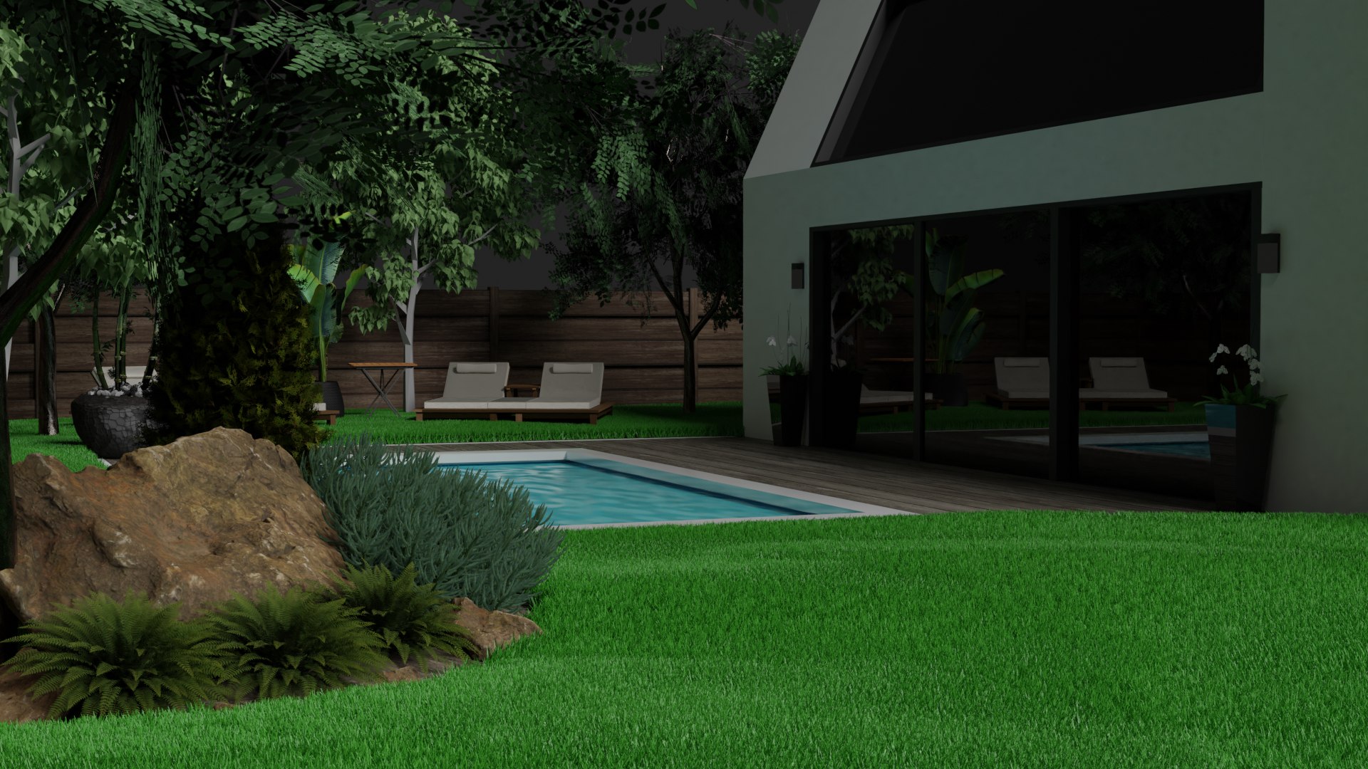 Modern House Full Garden 3D - TurboSquid 1819476