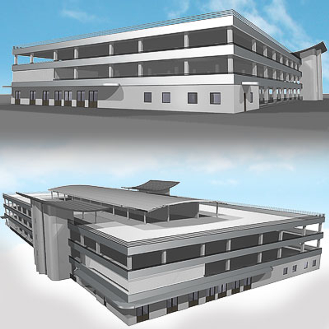 stacked parking 3d model