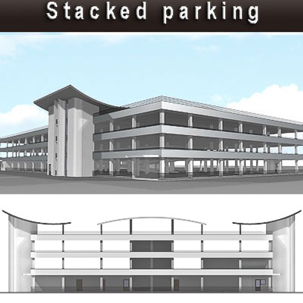 stacked parking 3d model
