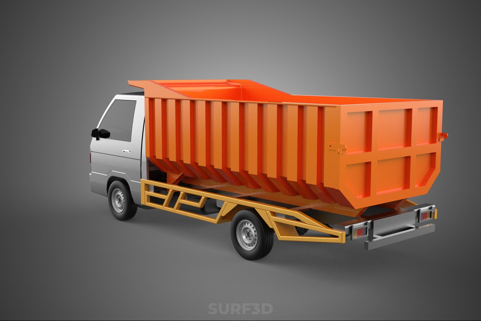 3D SMALL TIPPER DUMP TRUCK PICK UP HYDRAULIC CONTAINER CAR VEHICLE ...