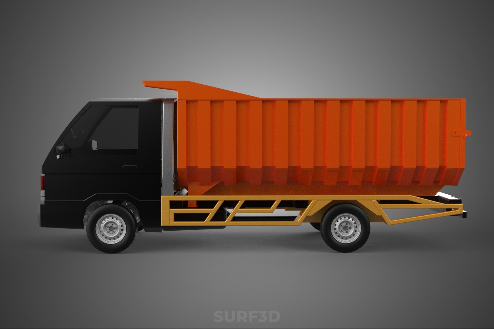 3D SMALL TIPPER DUMP TRUCK PICK UP HYDRAULIC CONTAINER CAR VEHICLE ...