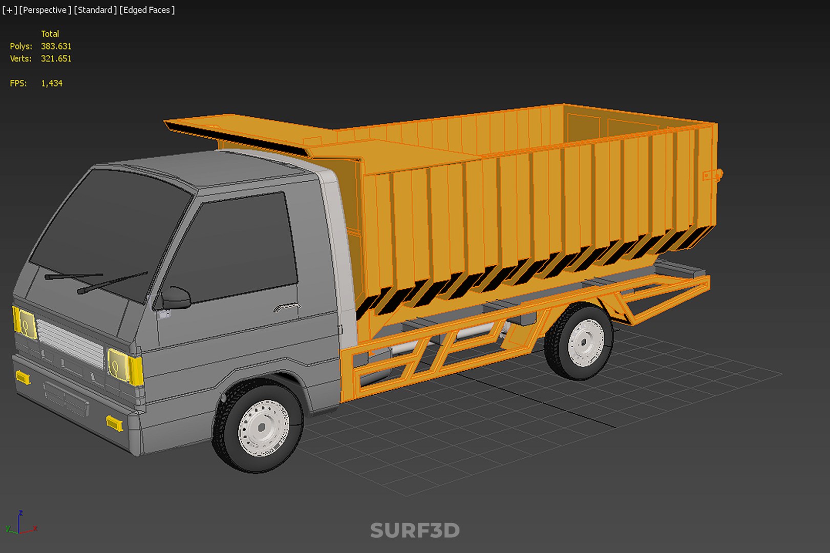 3D SMALL TIPPER DUMP TRUCK PICK UP HYDRAULIC CONTAINER CAR VEHICLE ...