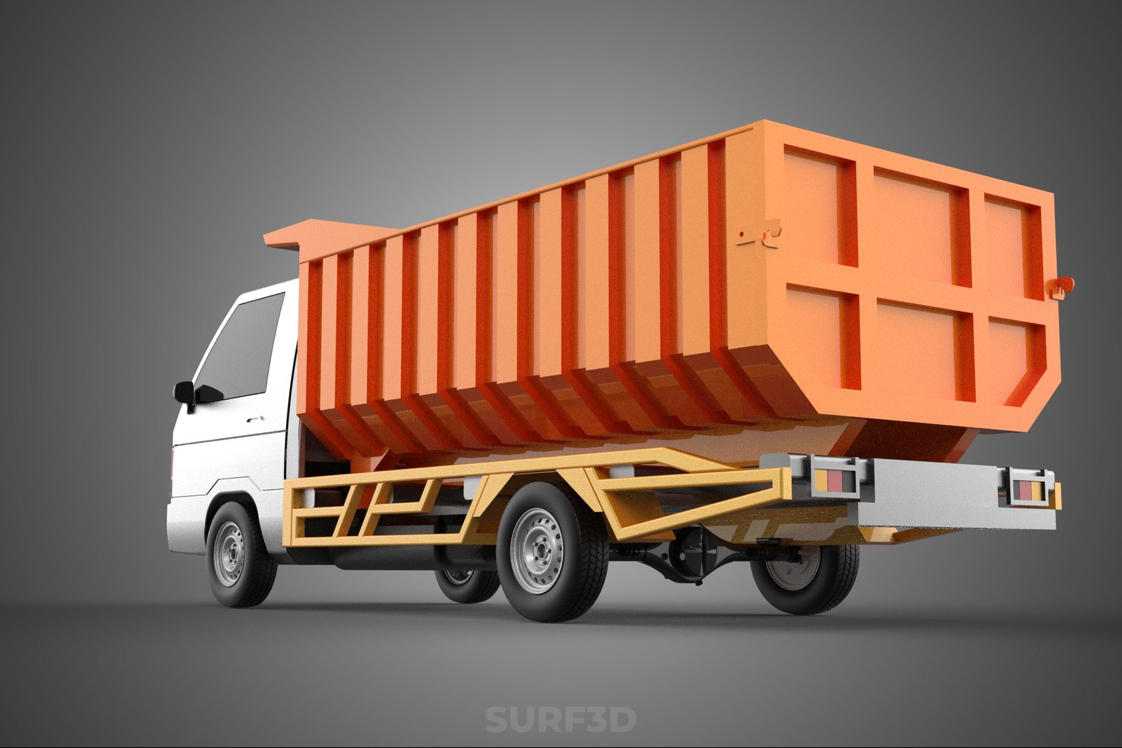 3D SMALL TIPPER DUMP TRUCK PICK UP HYDRAULIC CONTAINER CAR VEHICLE ...