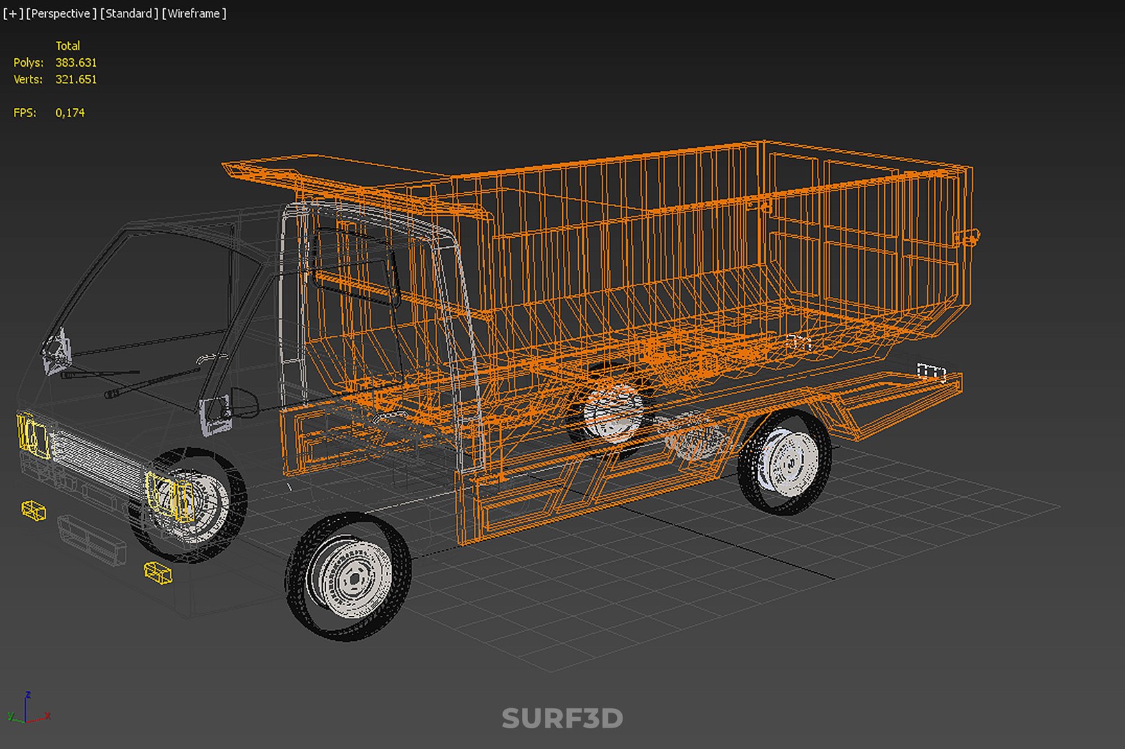 3D SMALL TIPPER DUMP TRUCK PICK UP HYDRAULIC CONTAINER CAR VEHICLE ...