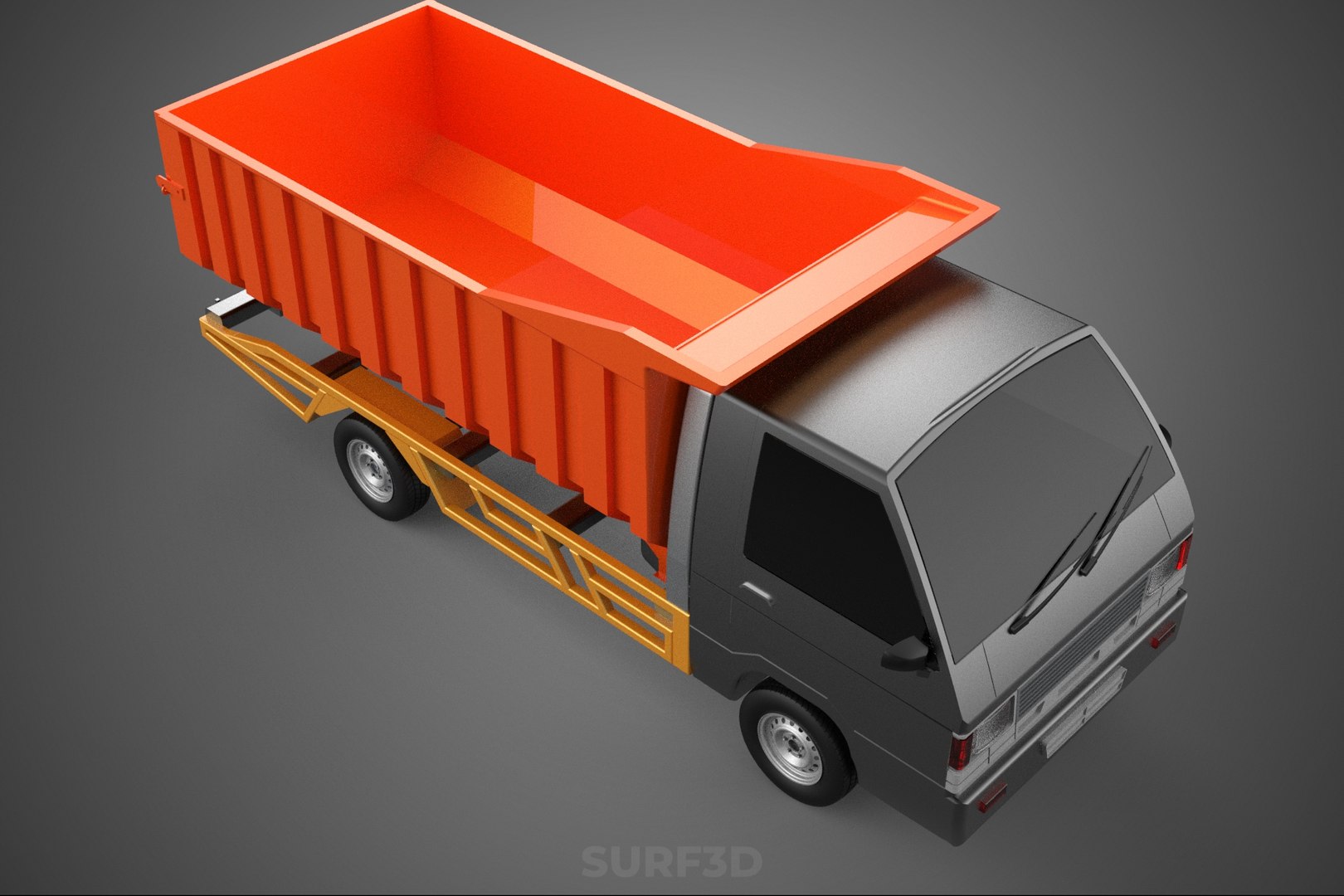 3D SMALL TIPPER DUMP TRUCK PICK UP HYDRAULIC CONTAINER CAR VEHICLE ...