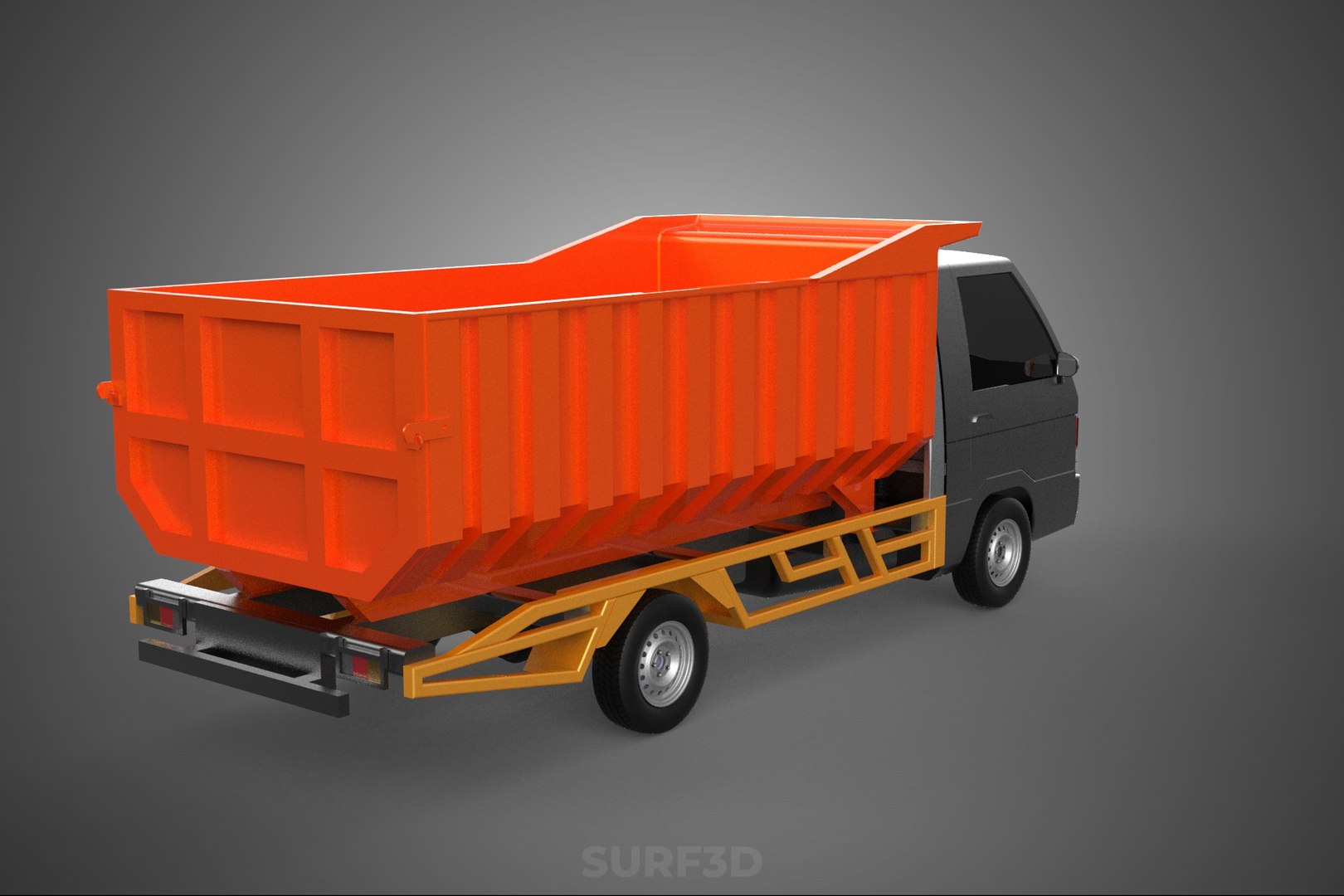 3D SMALL TIPPER DUMP TRUCK PICK UP HYDRAULIC CONTAINER CAR VEHICLE ...