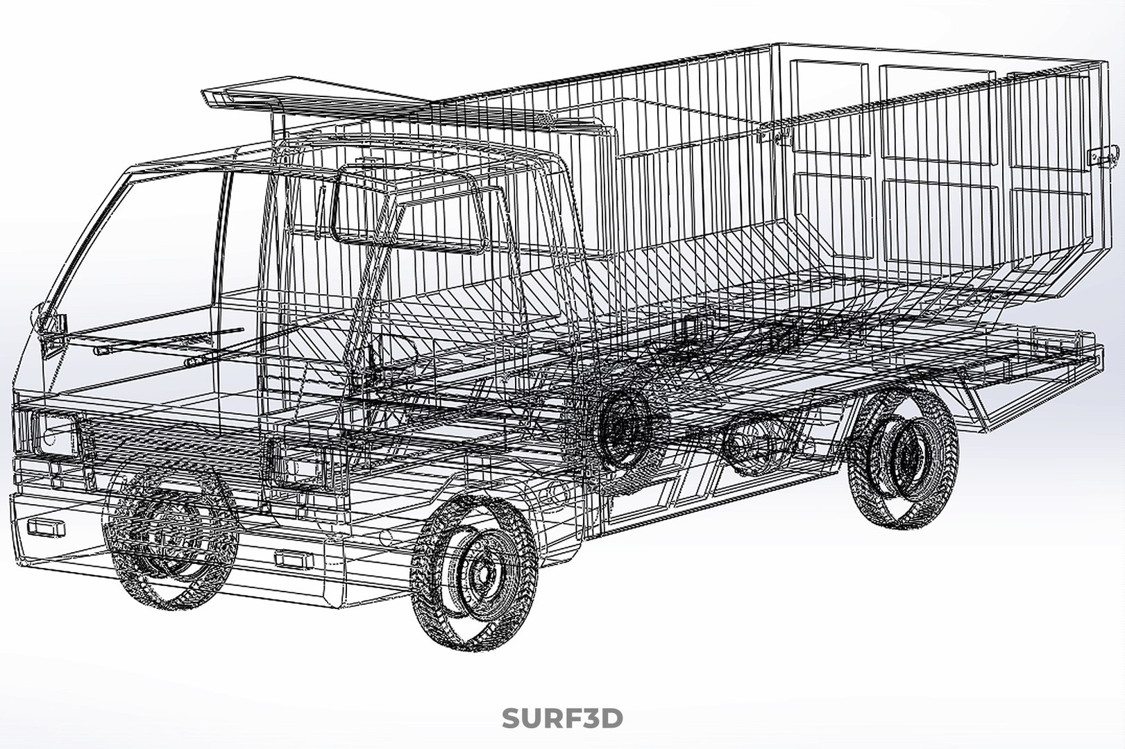 3D SMALL TIPPER DUMP TRUCK PICK UP HYDRAULIC CONTAINER CAR VEHICLE ...