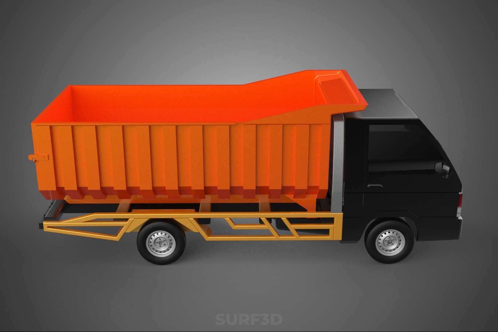 3D SMALL TIPPER DUMP TRUCK PICK UP HYDRAULIC CONTAINER CAR VEHICLE ...