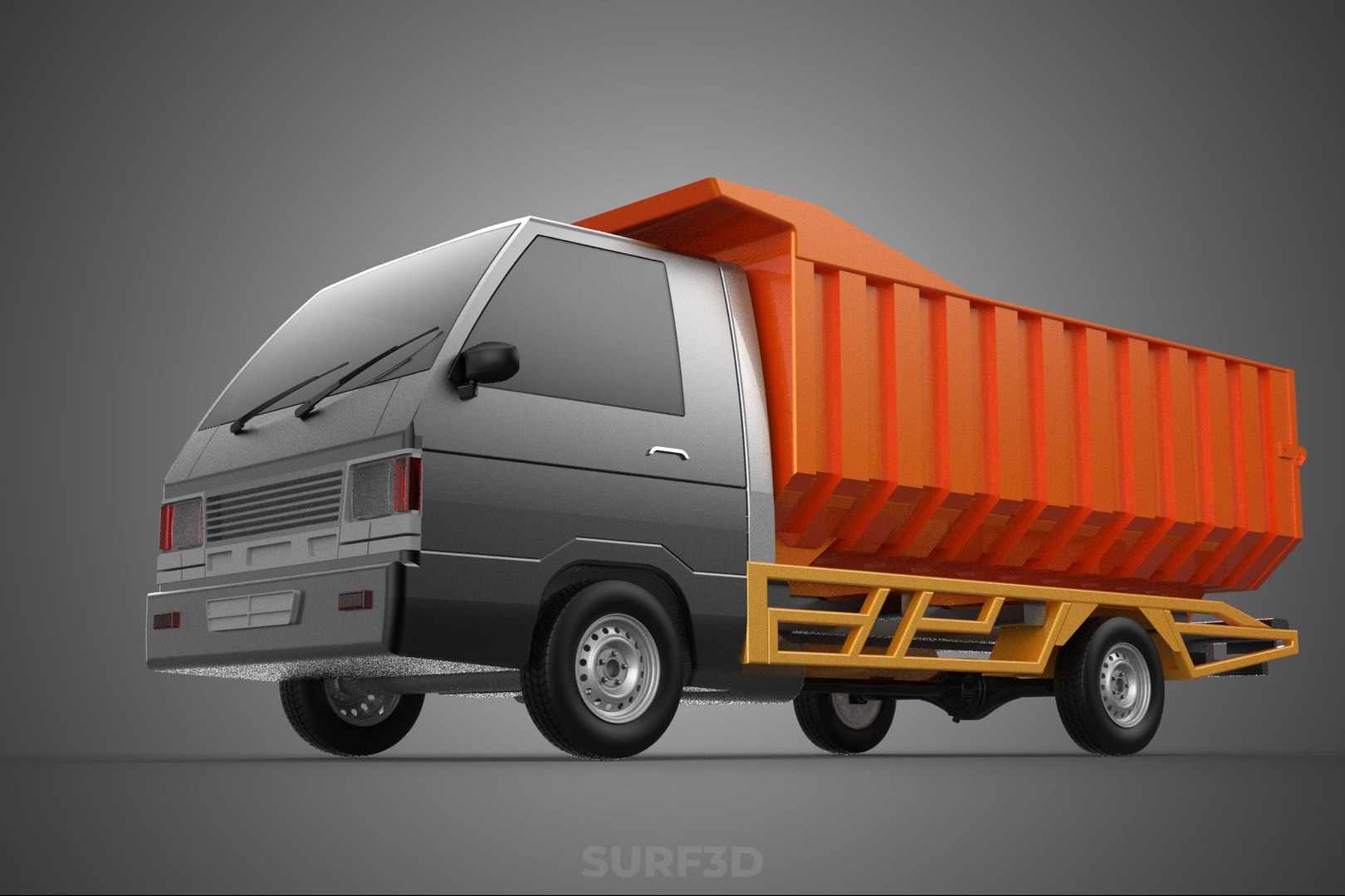 3D SMALL TIPPER DUMP TRUCK PICK UP HYDRAULIC CONTAINER CAR VEHICLE ...