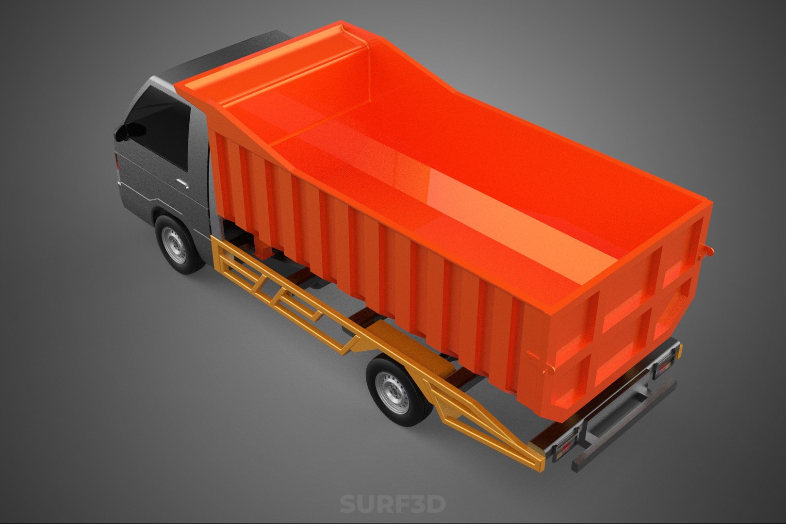 3D SMALL TIPPER DUMP TRUCK PICK UP HYDRAULIC CONTAINER CAR VEHICLE ...
