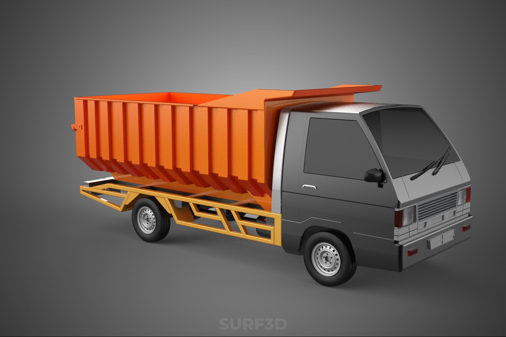 3D SMALL TIPPER DUMP TRUCK PICK UP HYDRAULIC CONTAINER CAR VEHICLE ...