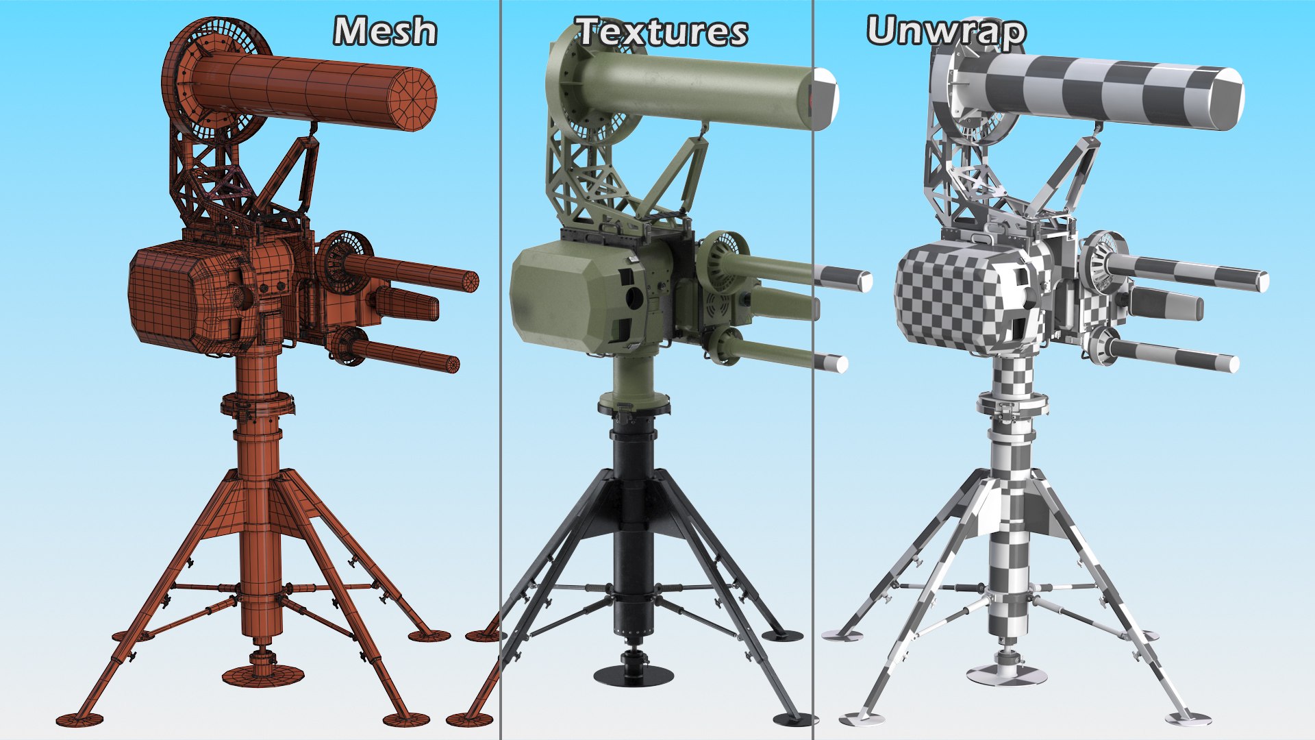 Anti UAV Electro Optical System and Directional RF Inhibitor 3D model ...