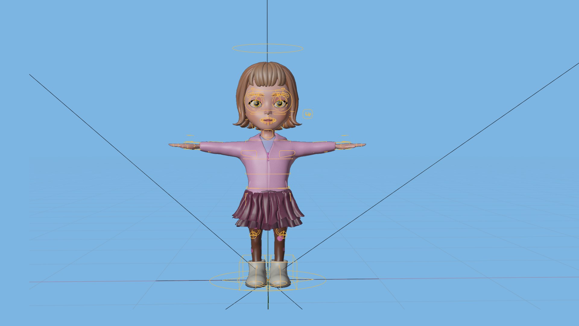 Cartoon Little Girl Rigged Model - TurboSquid 2041326