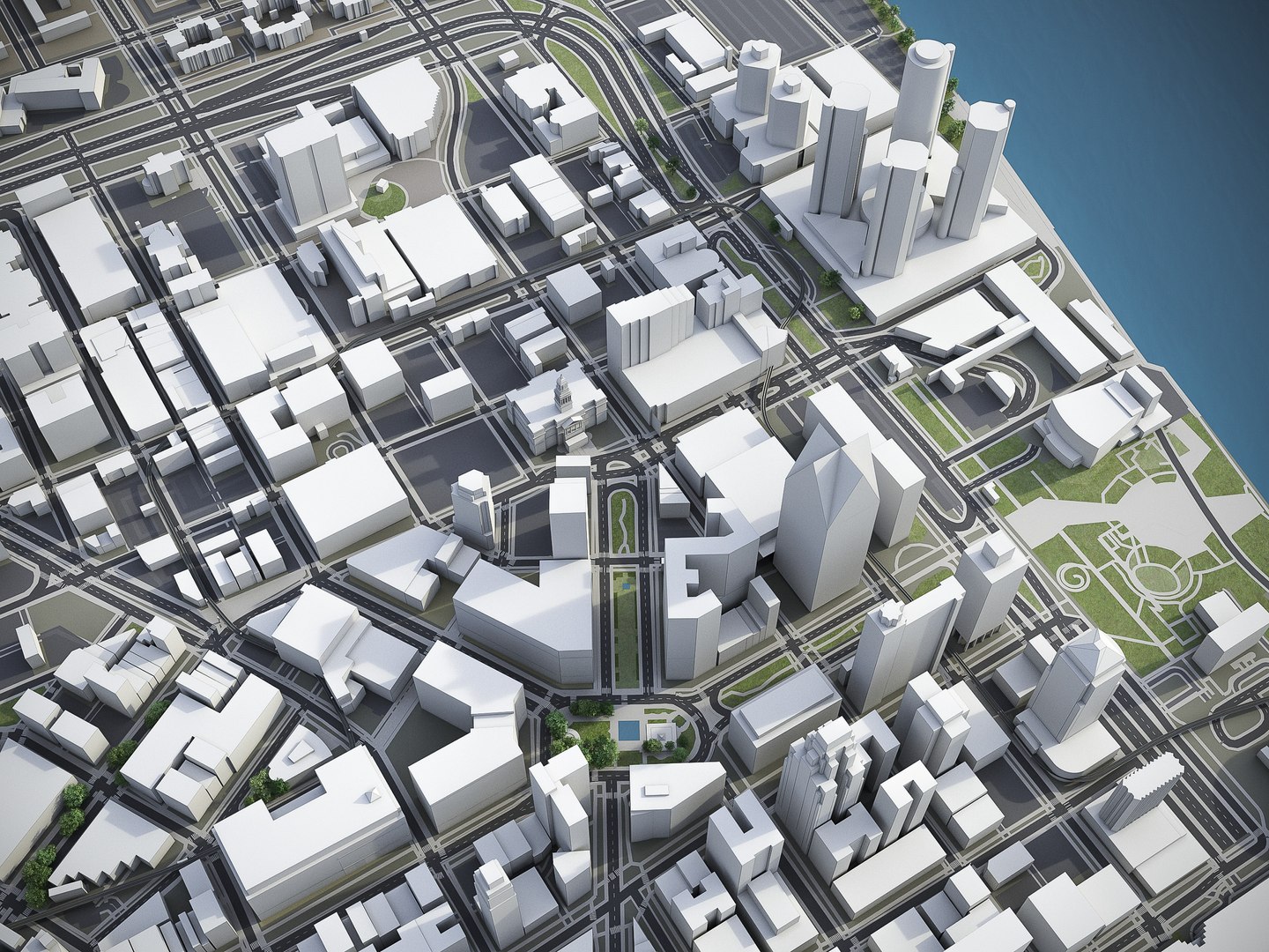 Detroit City Area Model - TurboSquid 1334287